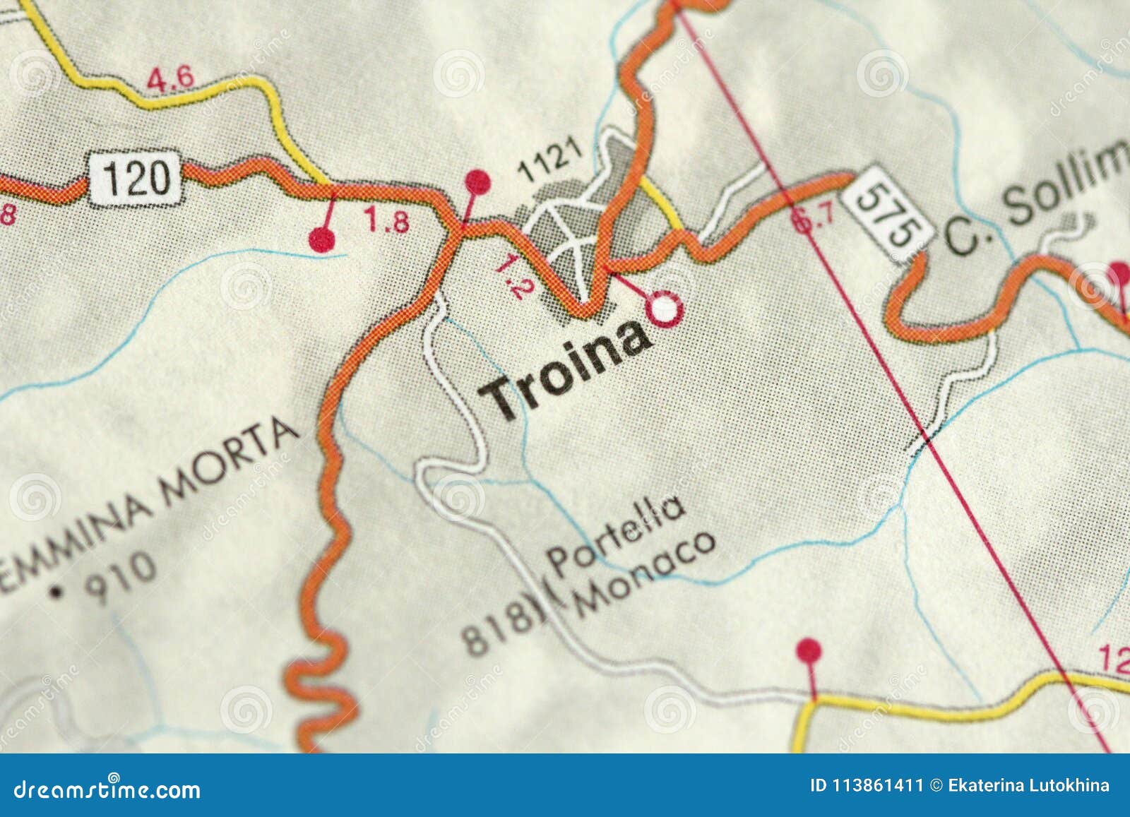 Troina. Map stock image. Image of global, horizontal - 113861411