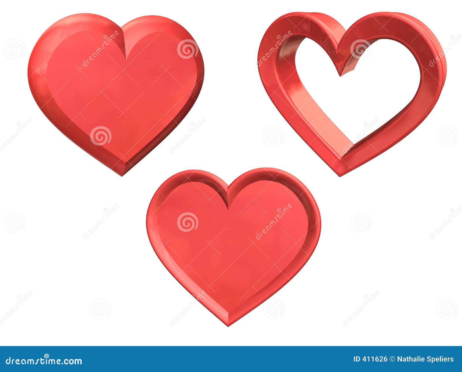 Trois coeurs de conception illustration stock. Illustration du ...