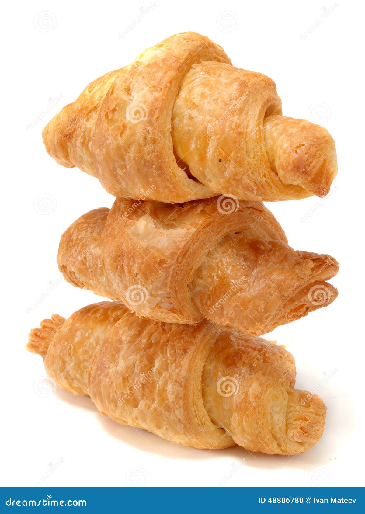 Trois croissants photo stock. Image du fond, produit - 48806780