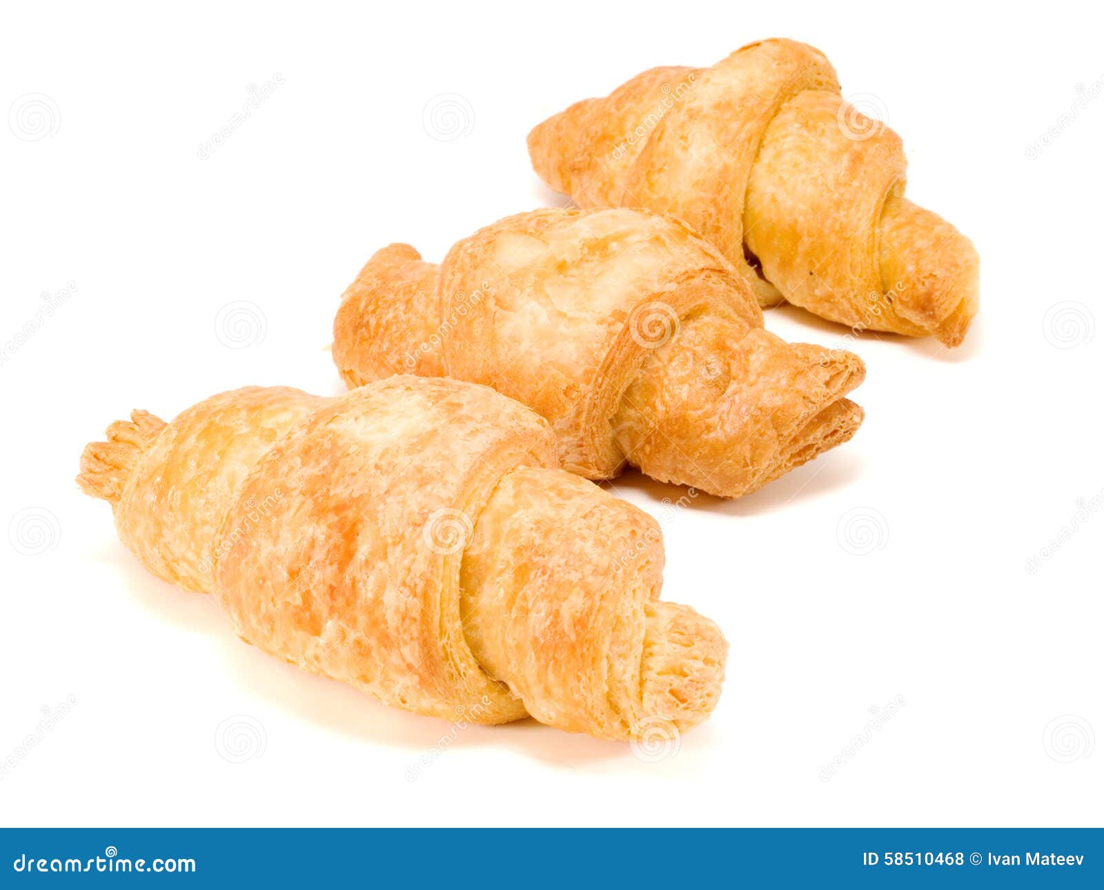 Trois croissants photo stock. Image du dîner, groupe - 58510468