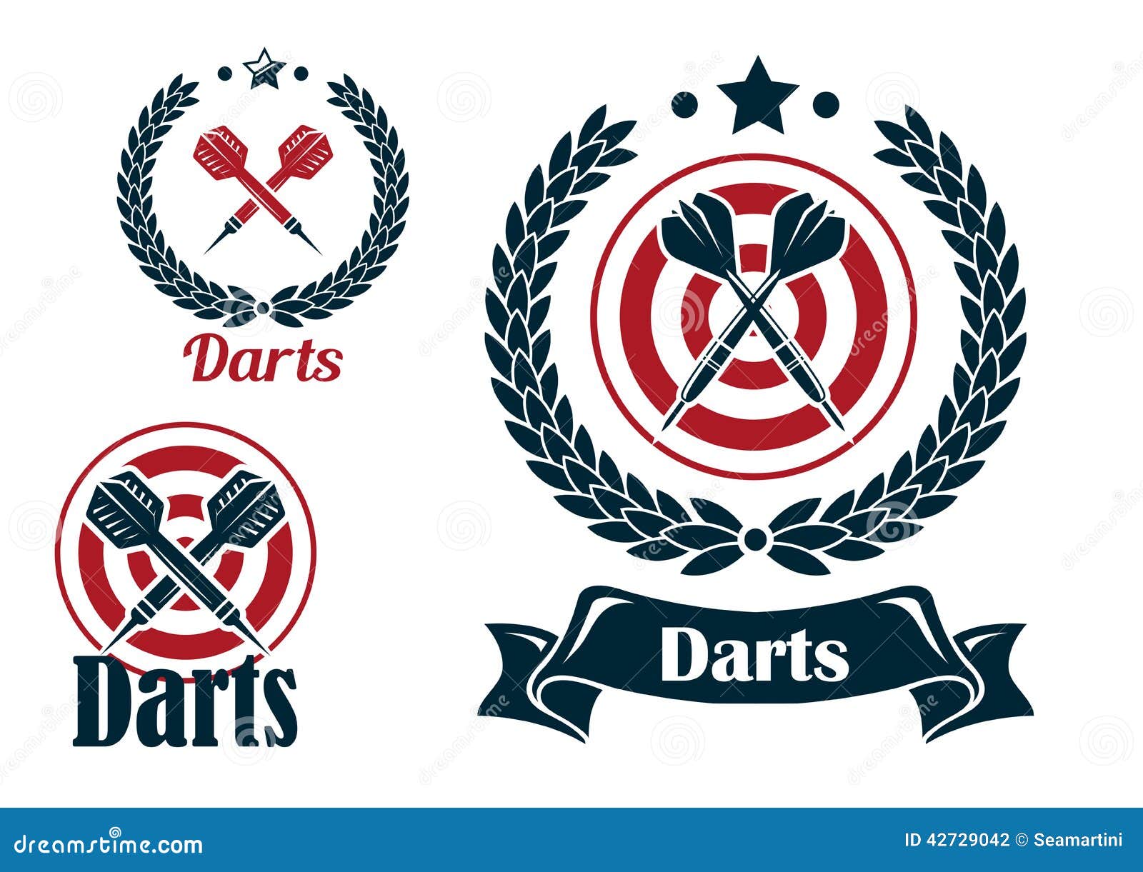 Trois Emblèmes Ou Insignes Différents De Dards Illustration de Vecteur ...