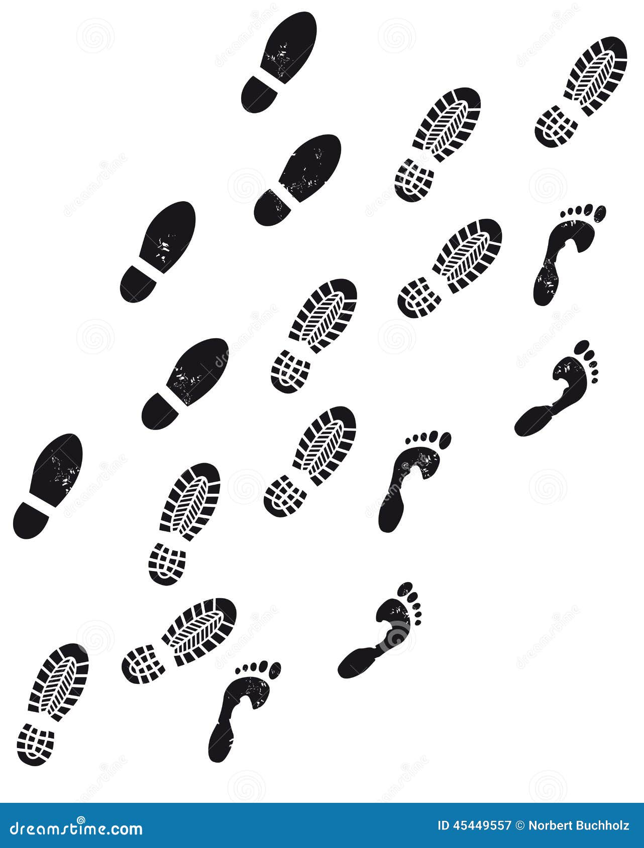 Trois Ensembles D'empreintes De Pas Illustration de Vecteur ...