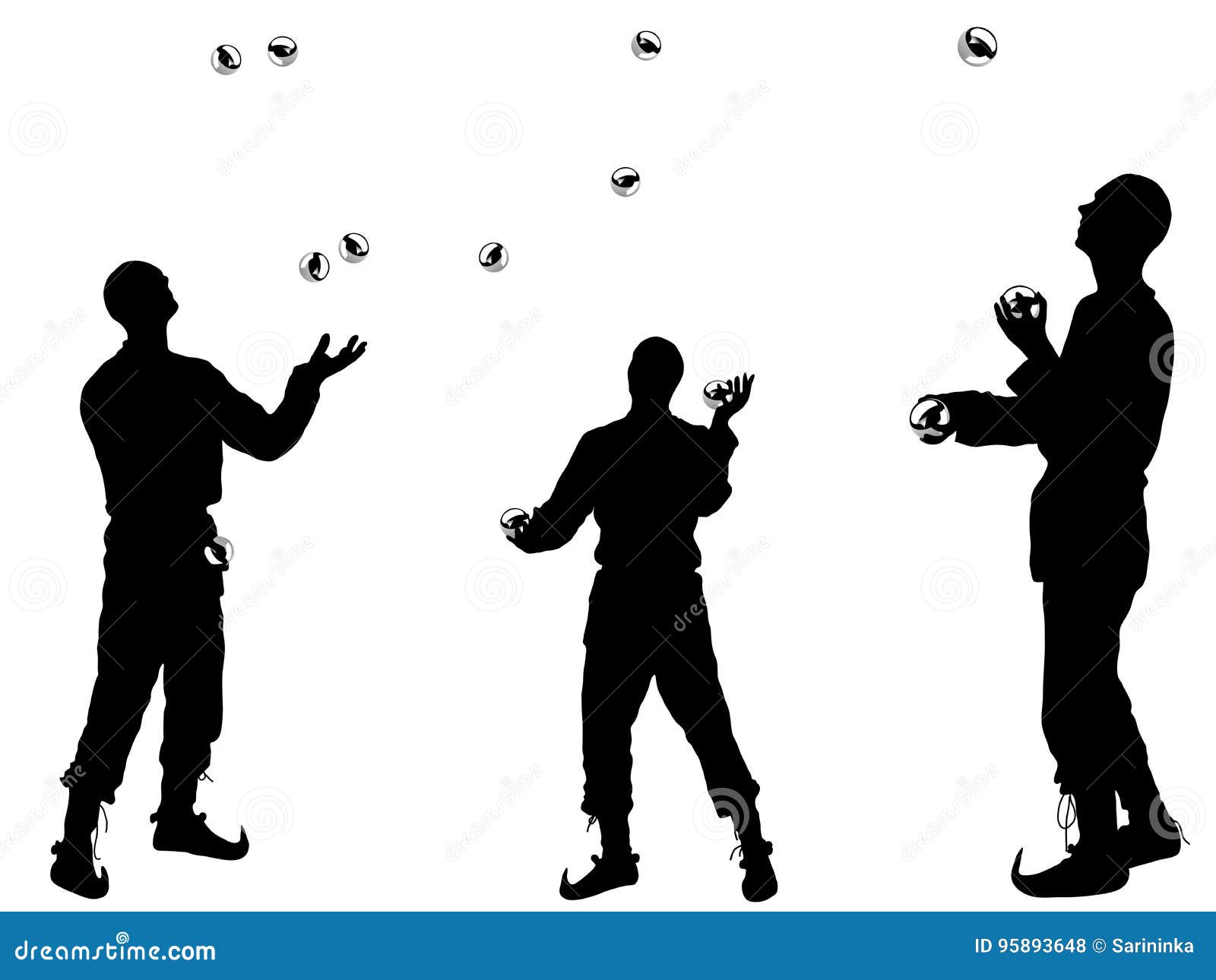 Trois jongleurs illustration de vecteur. Illustration of amusement ...