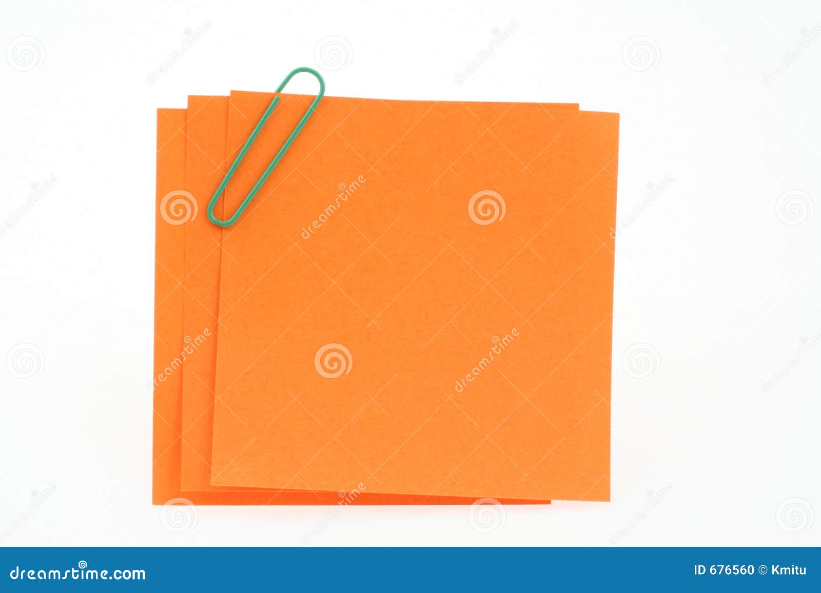 Trois Notes De Post-it Avec Le Trombone Vert Photo stock - Image du ...