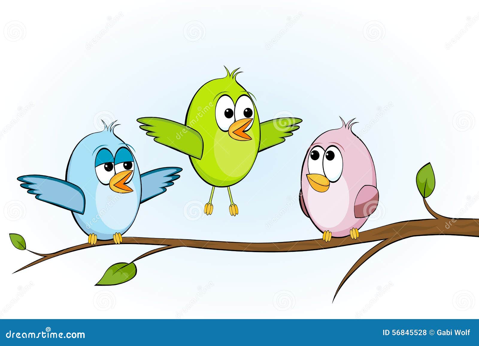 Trois oiseaux drôles illustration de vecteur. Illustration du animal - 56845528