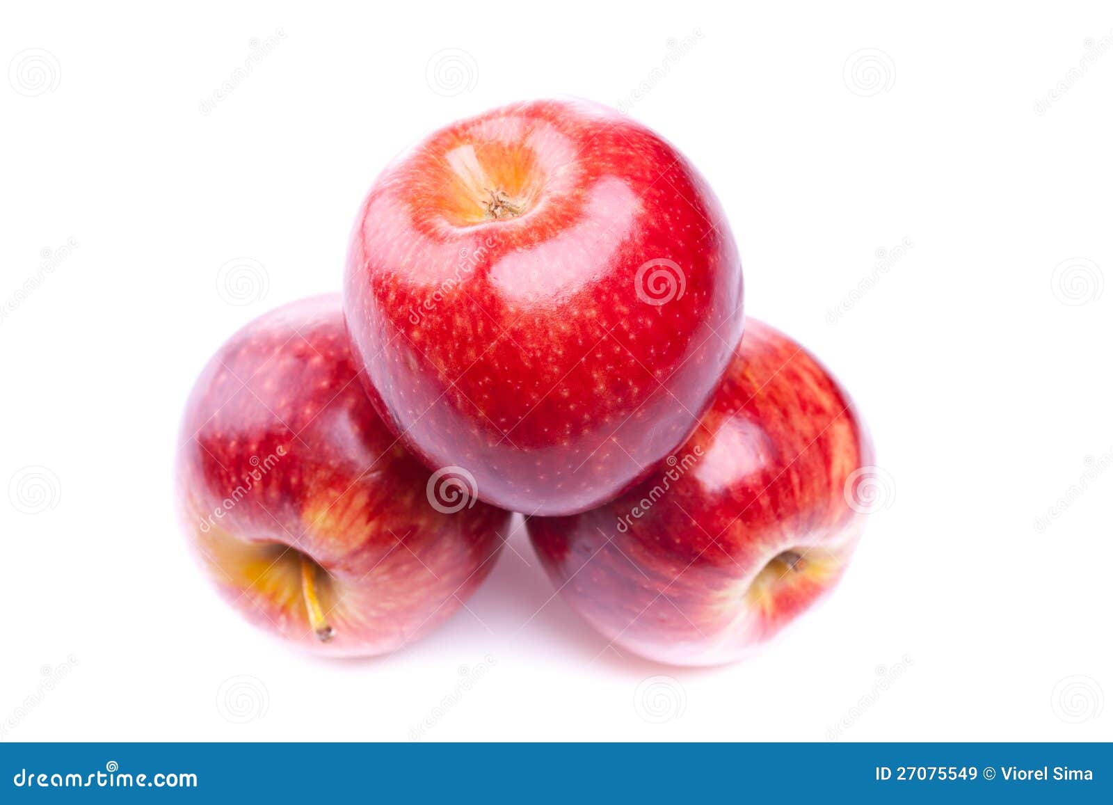 Trois pommes brillantes image stock. Image du beau, vert - 27075549