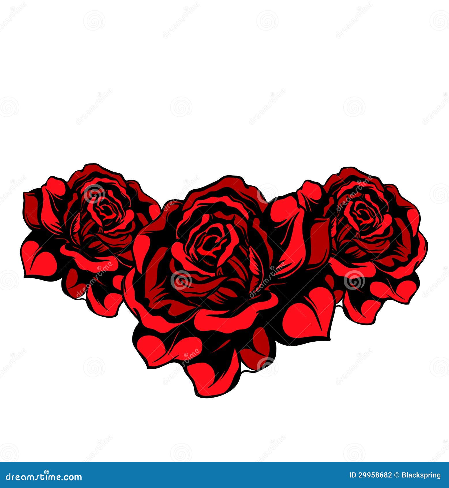 Trois roses rouges illustration de vecteur. Illustration du ...