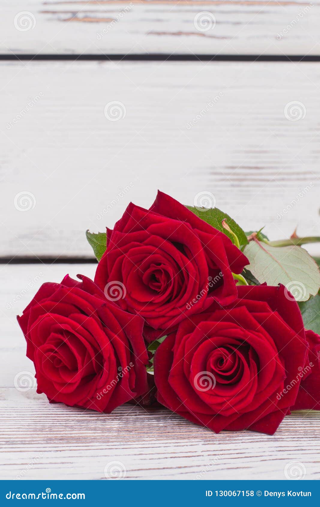 Trois Roses Rouges Et Espaces De Copie Photo stock - Image du frais ...