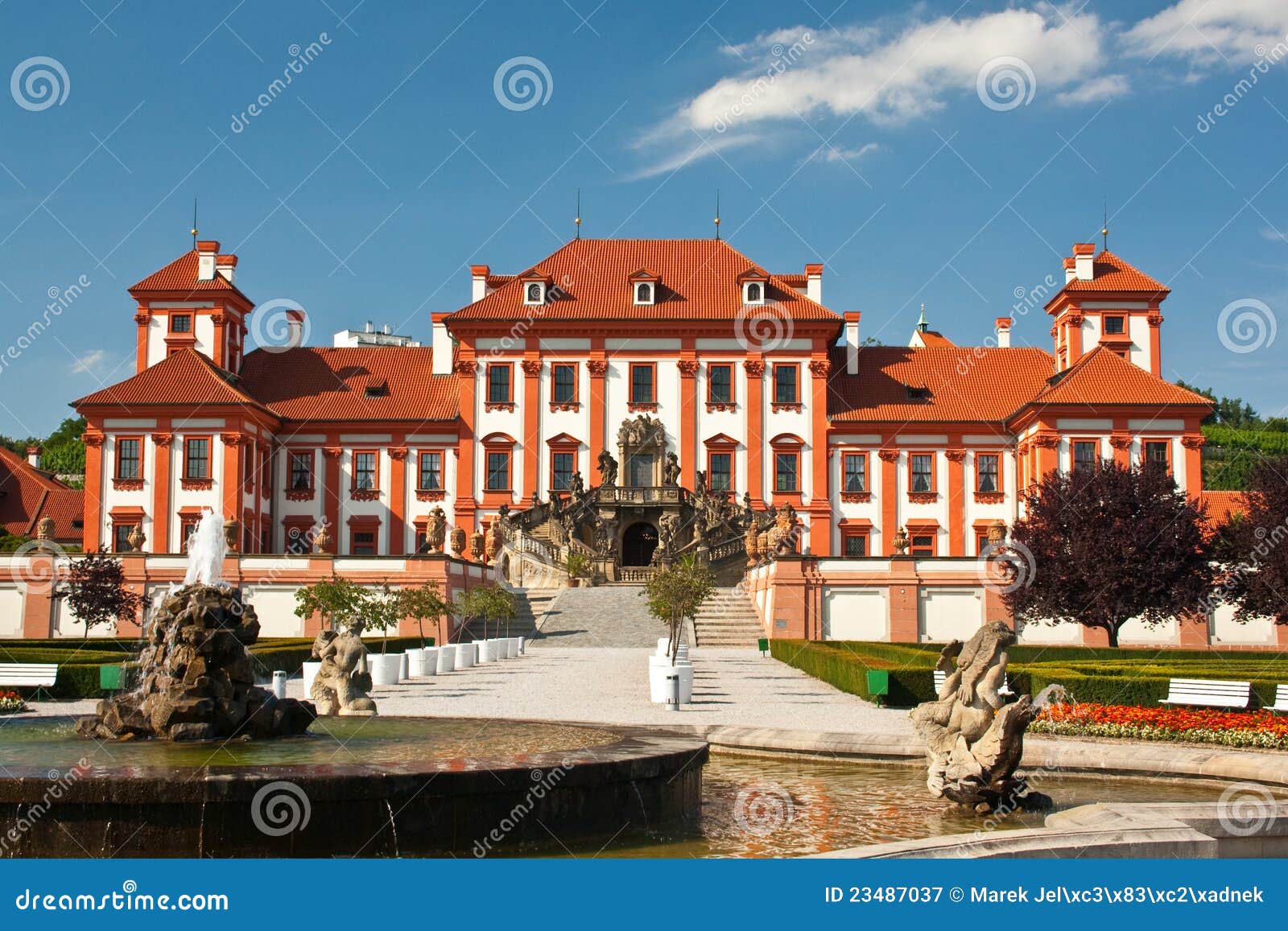 Troja castle stock image. Image of building, fountain - 23487037