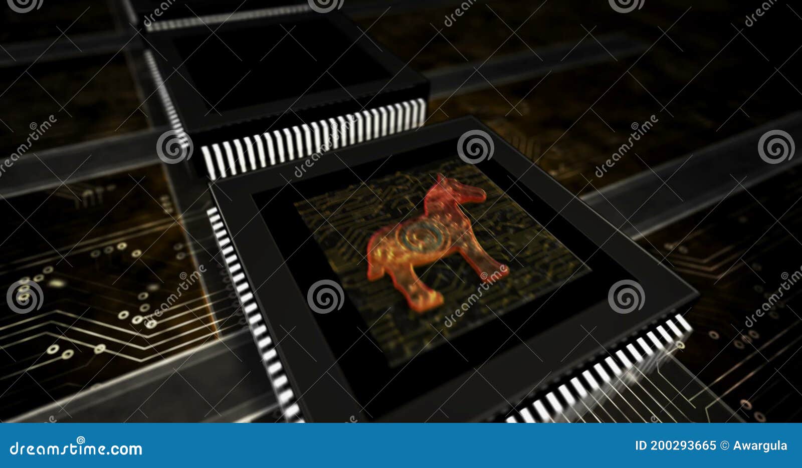 Cyber Attack with Trojan Symbol Digital Animation Stock Video - Video ...