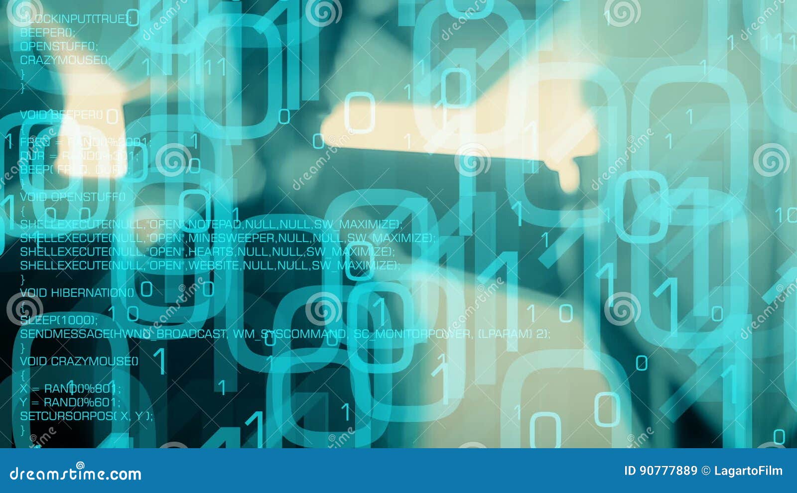 Trojan and Binary Code Motion Graphics Stock Video - Video of steal ...