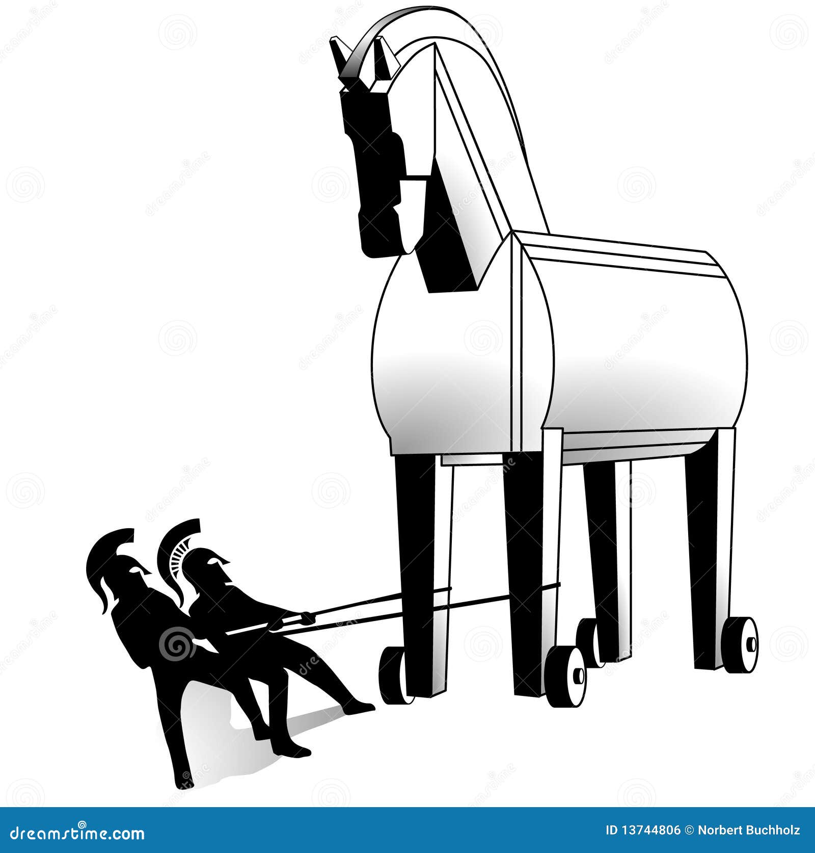 Trojan horse stock vector. Illustration of greece, trick - 13744806
