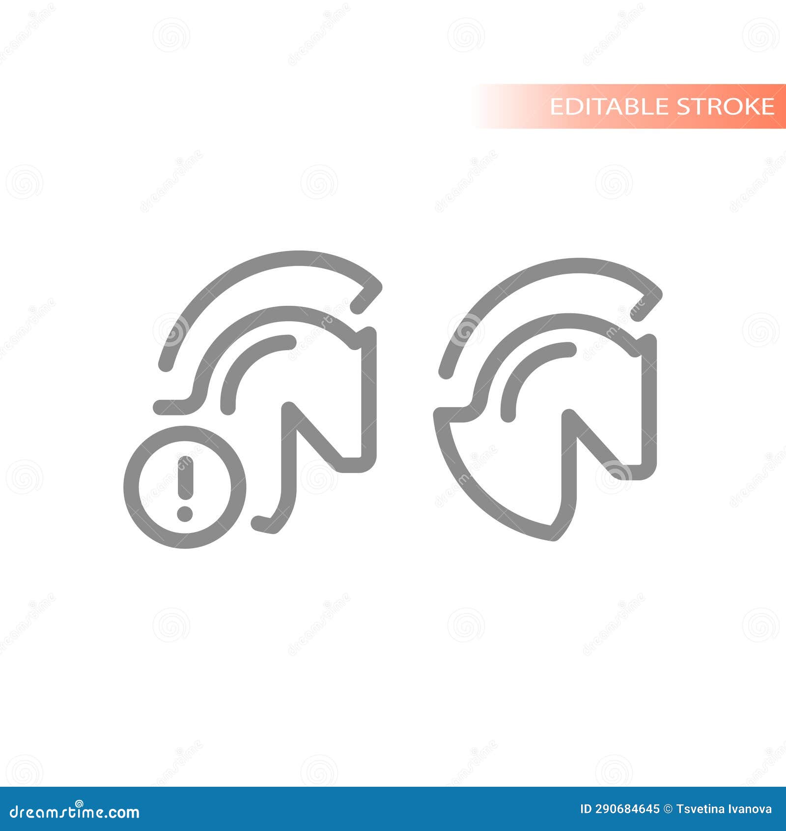 Trojan Horse or Computer Virus Warning Line Vector Icon Stock ...