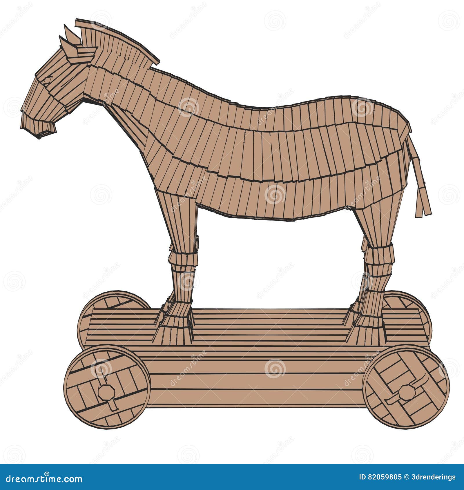 Trojan horse stock illustration. Illustration of soldier - 82059805