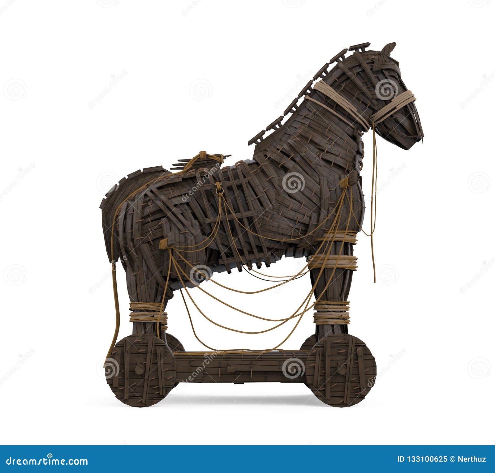 Trojan Horse Isolated stock illustration. Illustration of rendern ...