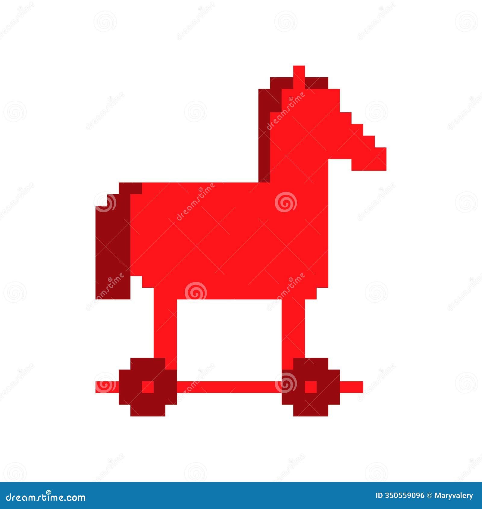 Trojan Horse Virus Red Pixel Art Isolated. 8 Bit Vector Illustration Stock Illustration ...