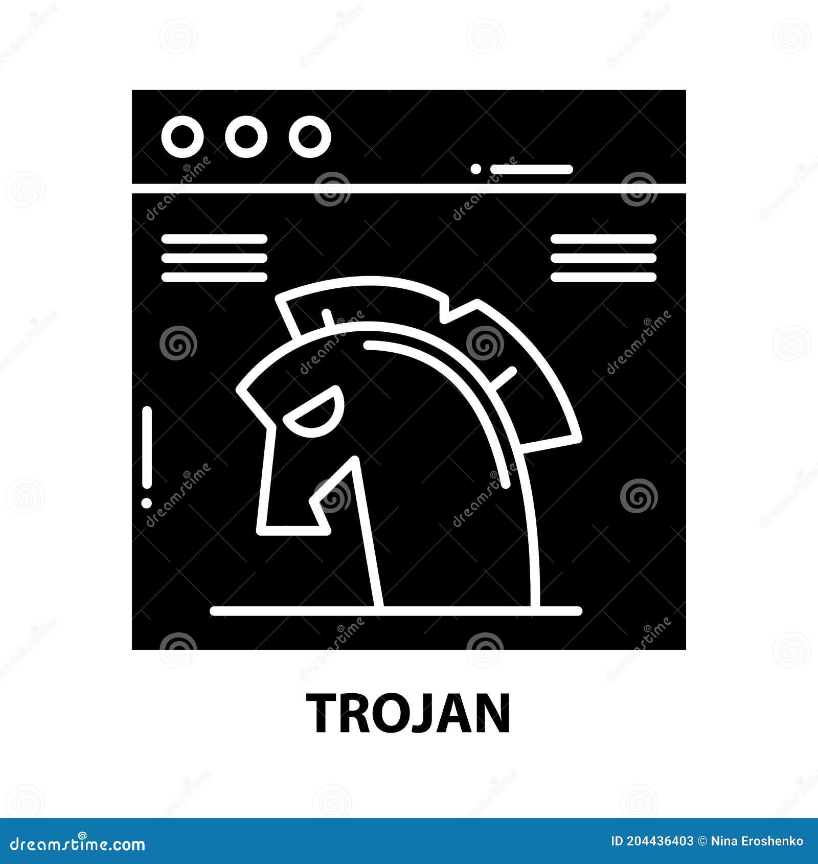Trojan Icon, Black Vector Sign with Editable Strokes, Concept ...