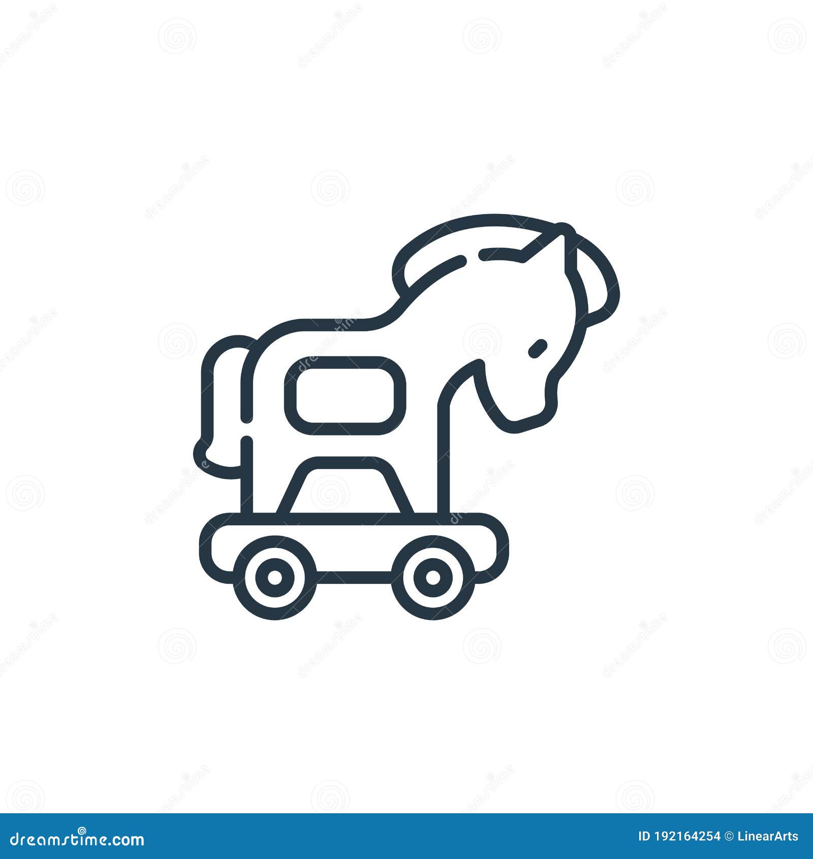 Trojan Icon Vector from Cyber Security Concept. Thin Line Illustration ...