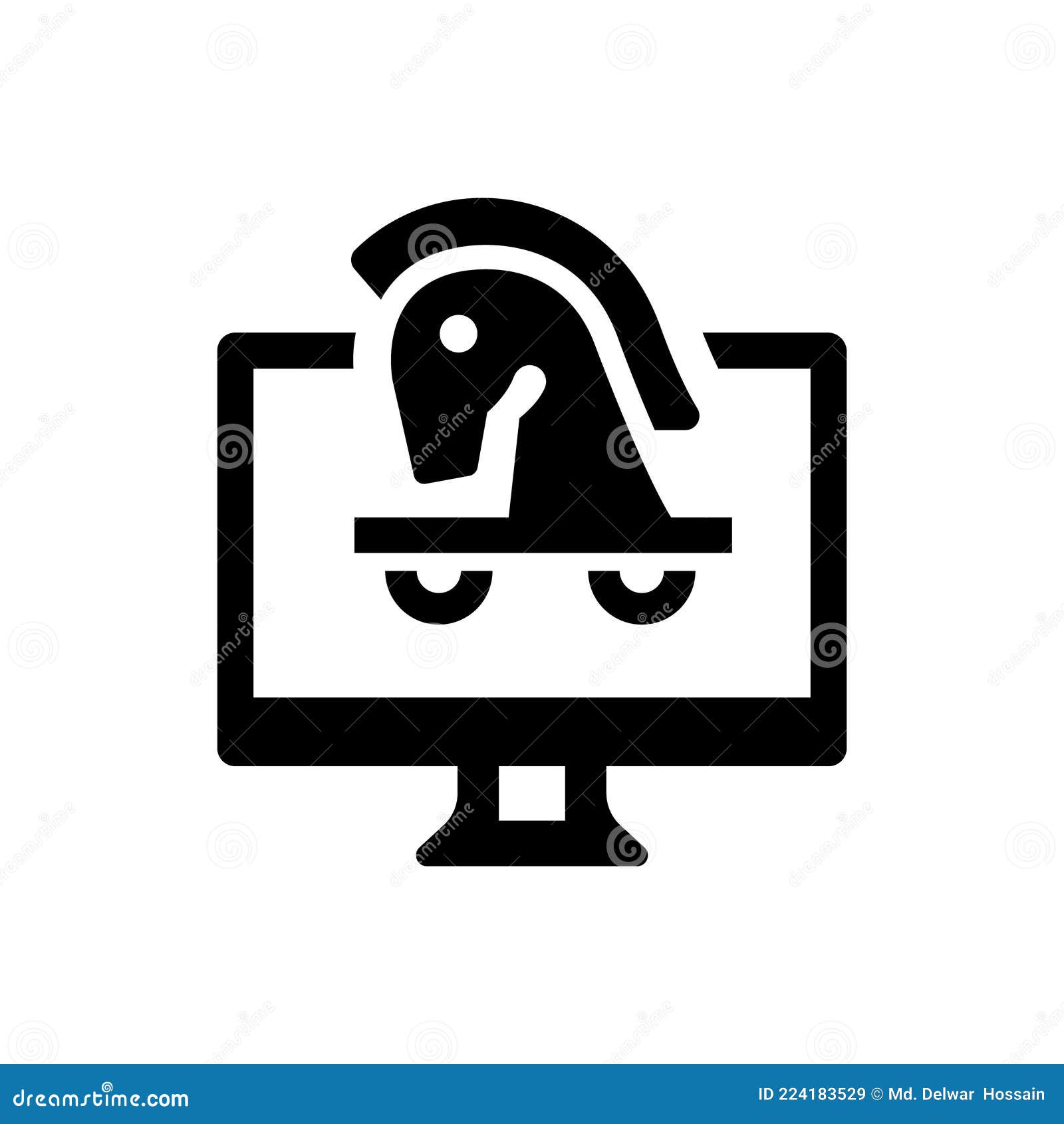 Trojan icon stock vector. Illustration of illustrations - 224183529