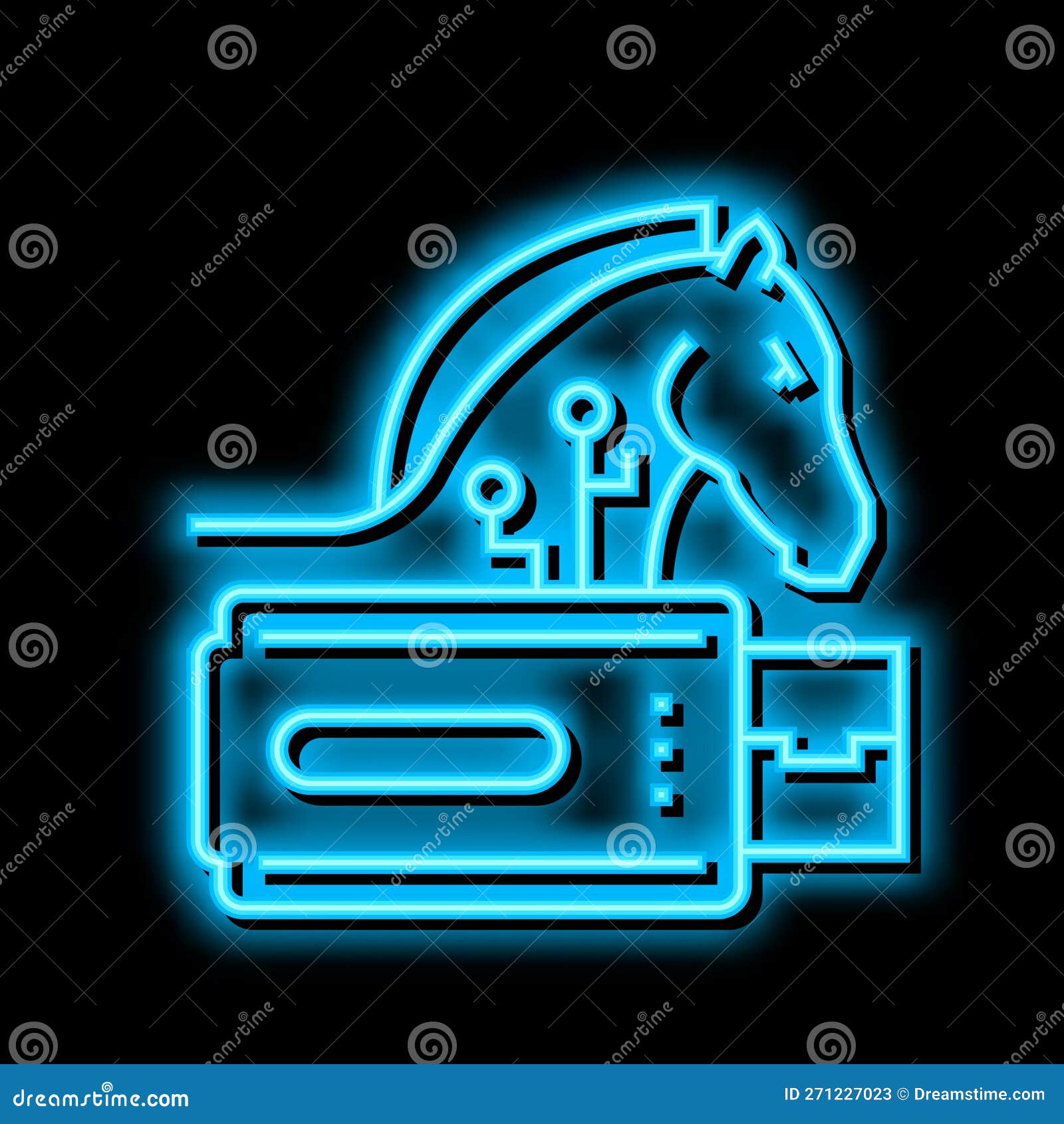 Trojan Virus Neon Glow Icon Illustration Stock Vector - Illustration of ...