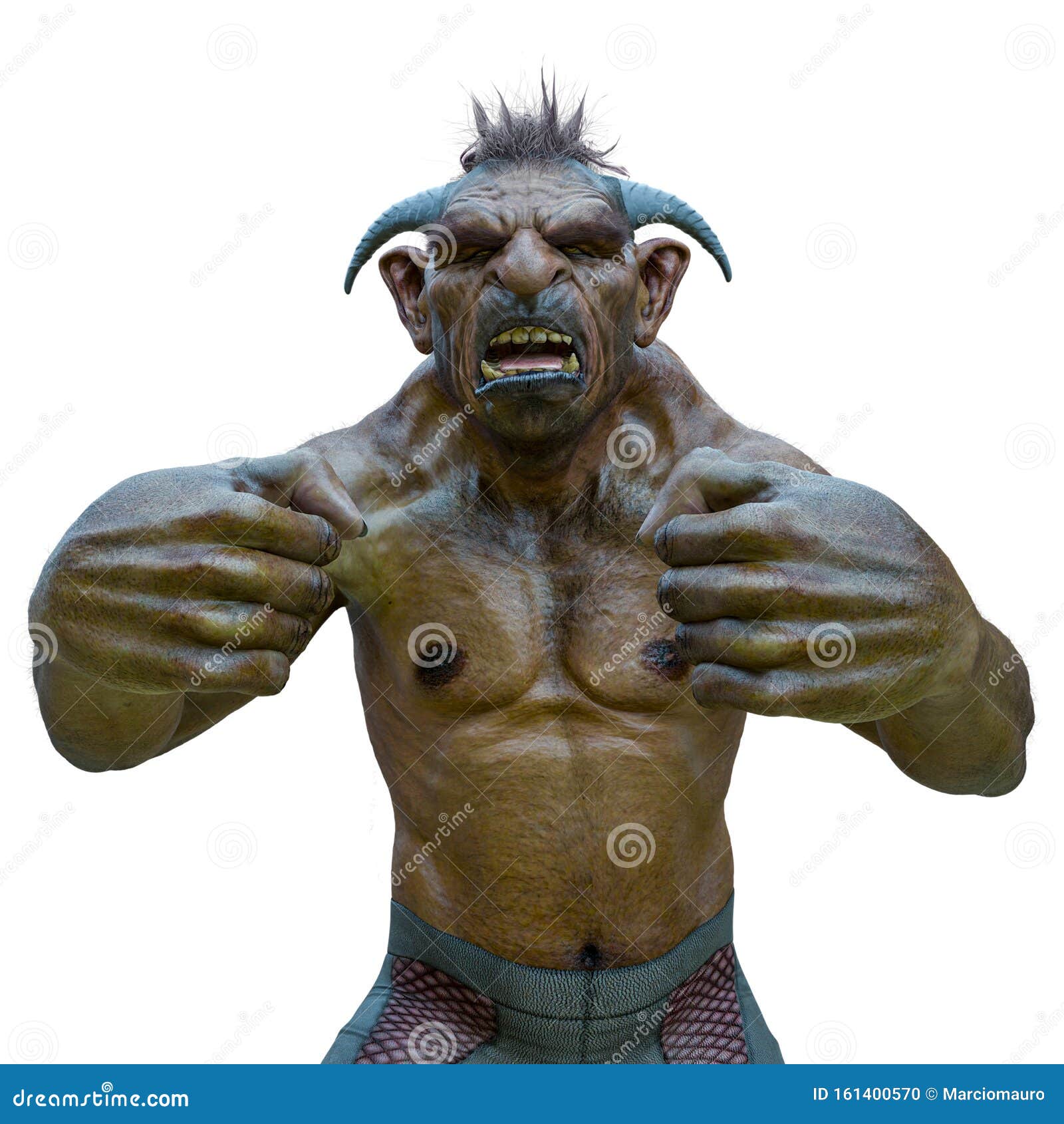 Troll is Angry on White Background Stock Illustration - Illustration of ...