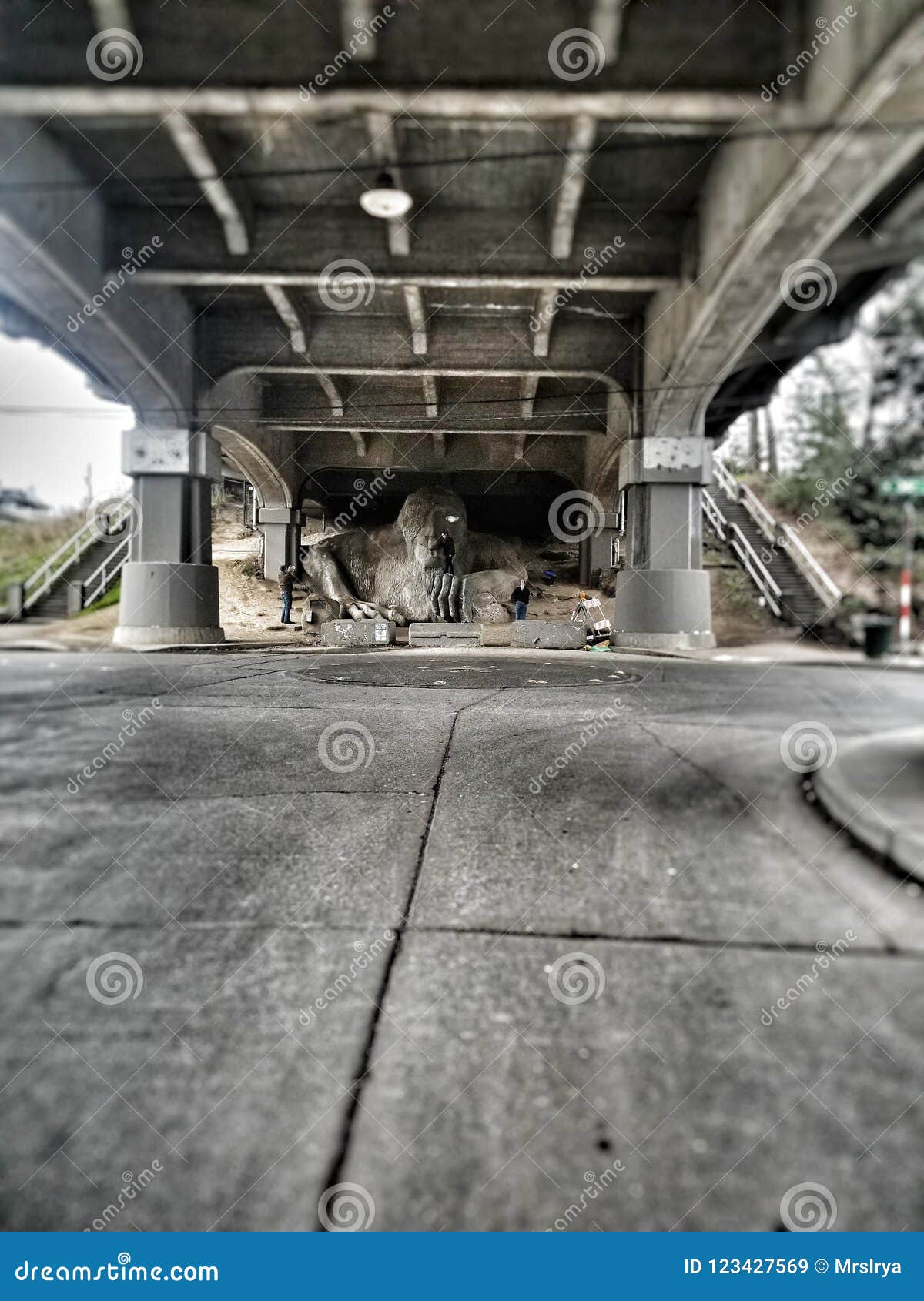 Troll Bridge Sculpture in Seattle, Washington Editorial Stock Image ...