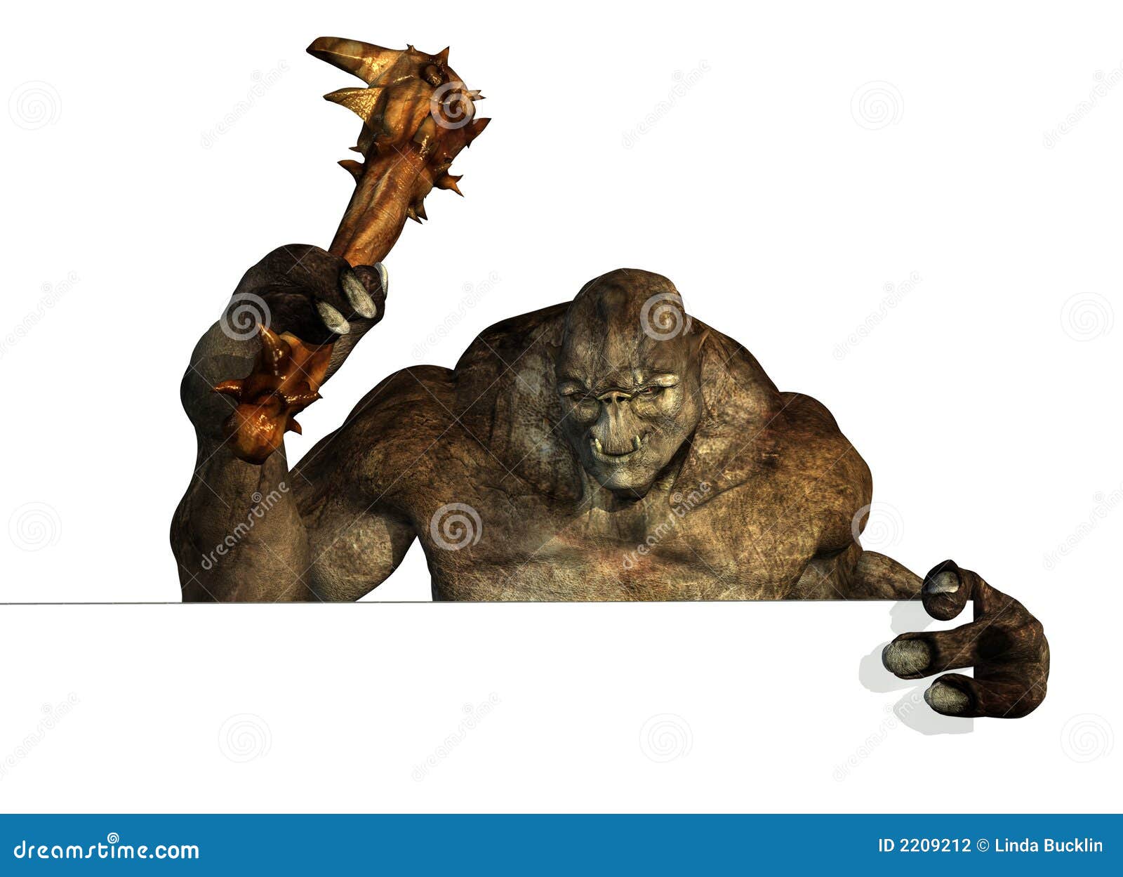 Troll on Edge of Blank Sign Stock Illustration - Illustration of ...