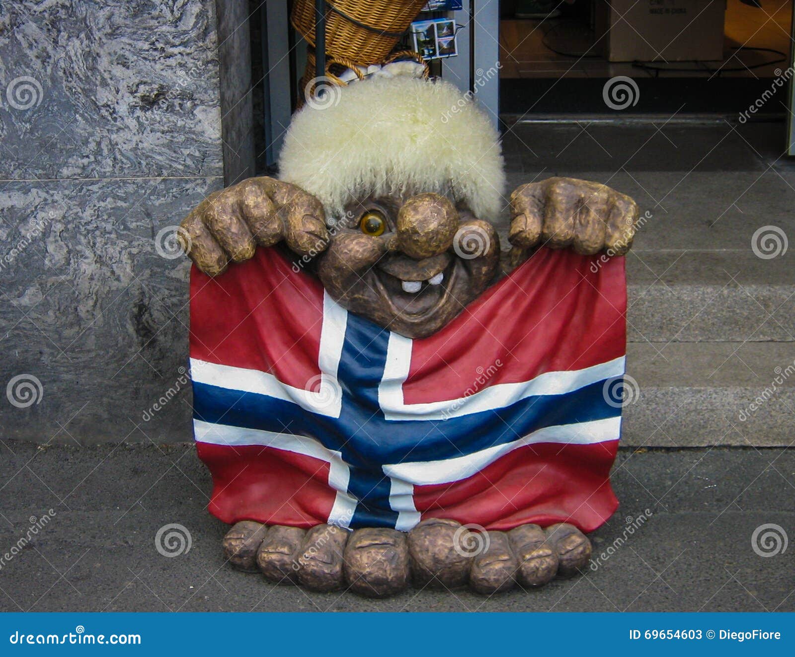 Troll Holding Norwegian Flag Stock Image - Image of exotic, culture ...