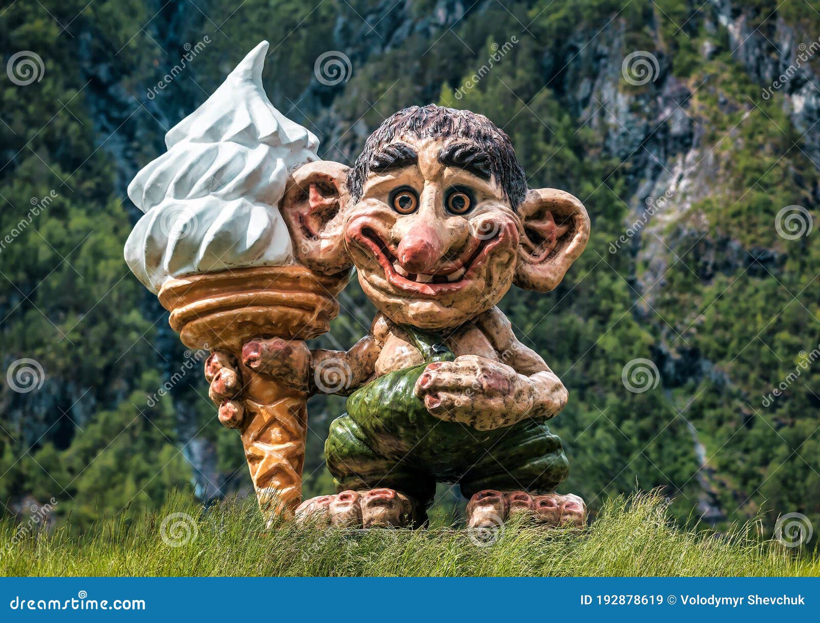 Funny Troll Warning Sign At The Road To Trollstigen, Norway Royalty ...
