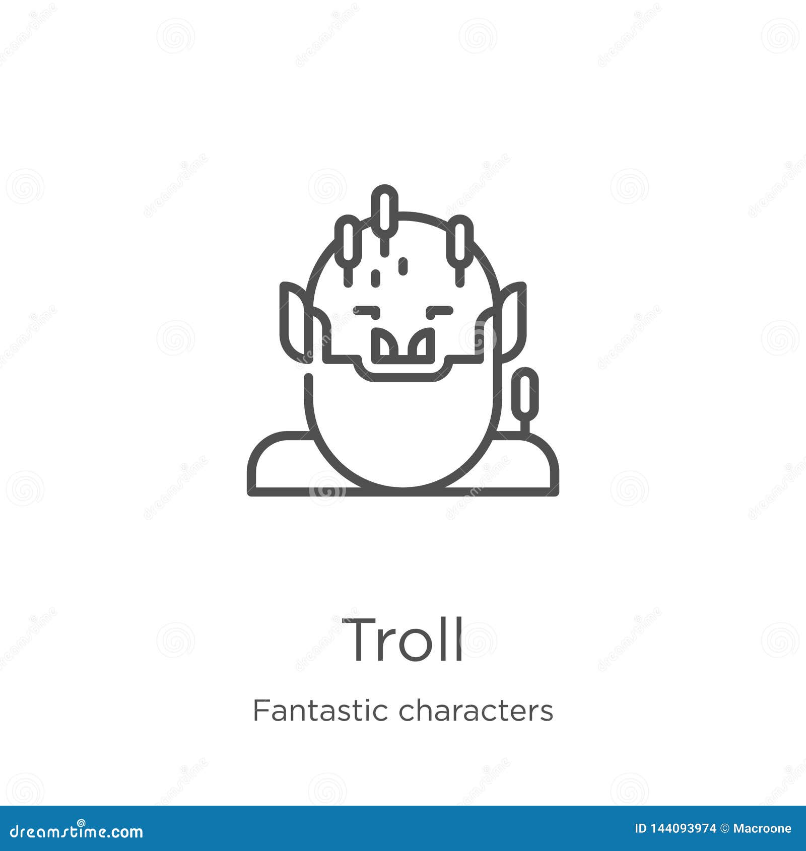 Troll Icon Vector From Fantastic Characters Collection. Thin Line Troll ...