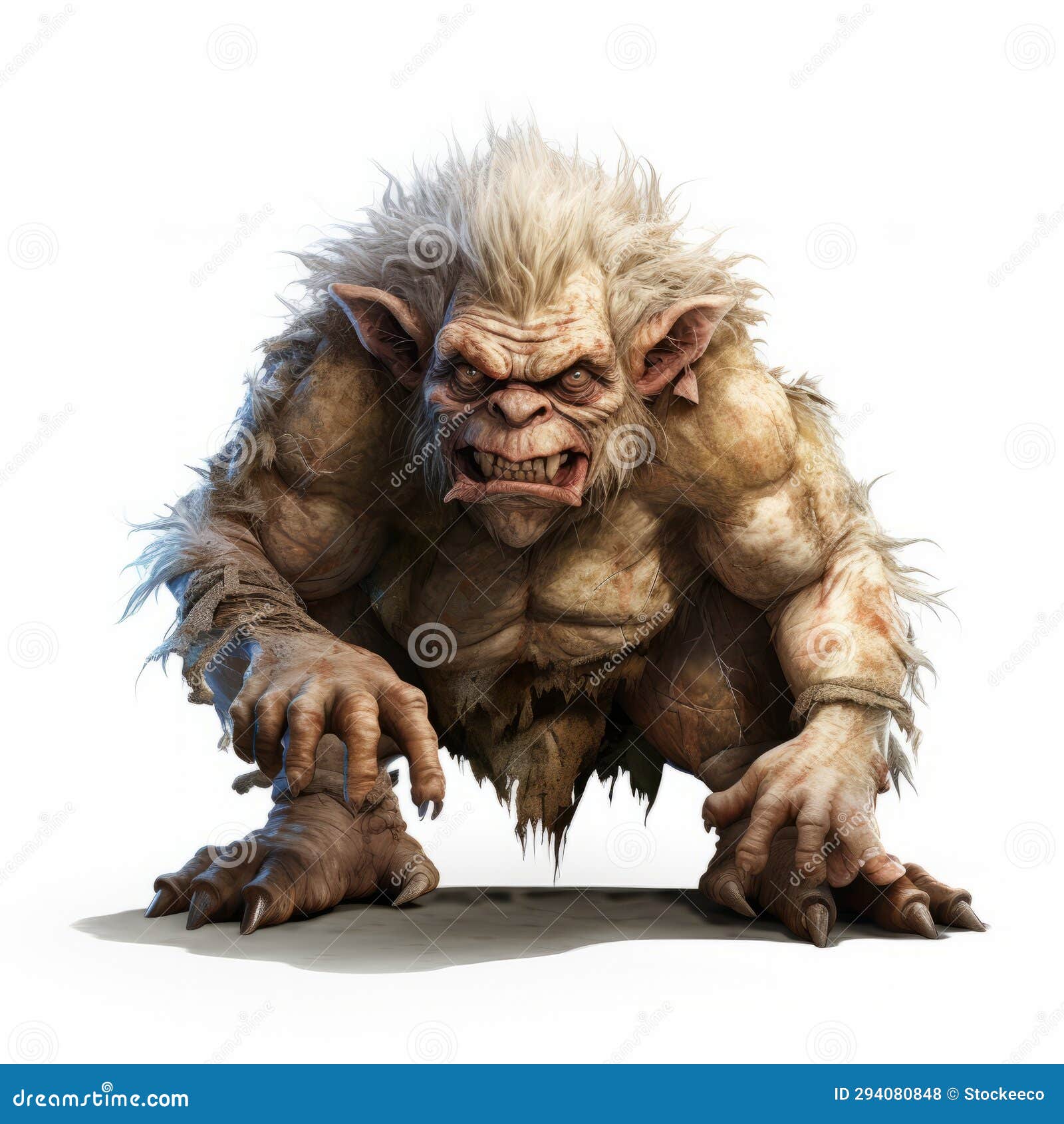 Dark White Goblin: a 3d Illustration in the Style of Mort Kunstler and ...