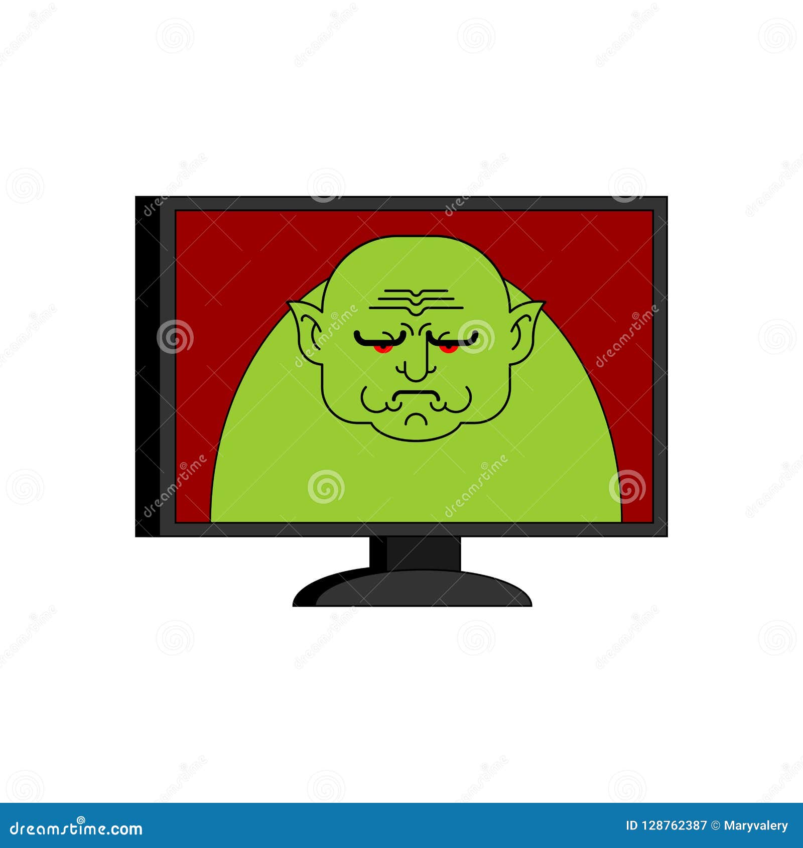 Troll Online Internet . Hater Virtual. Green Monster Stock Vector ...