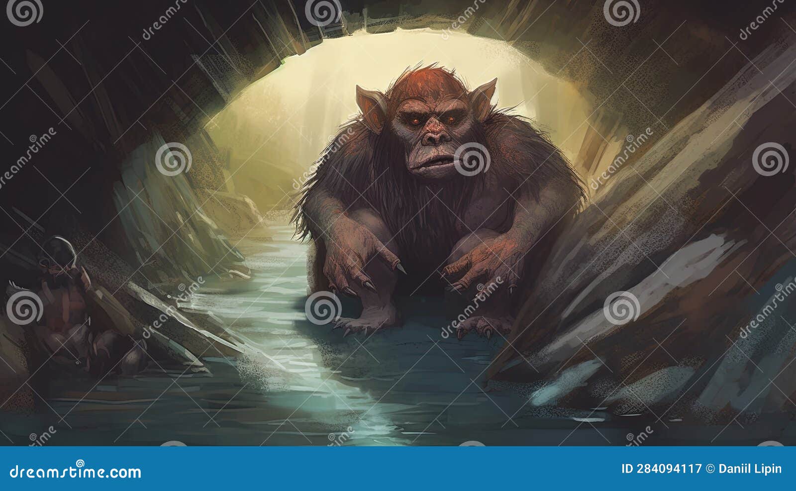A troll under a bridge stock illustration. Illustration of creature ...