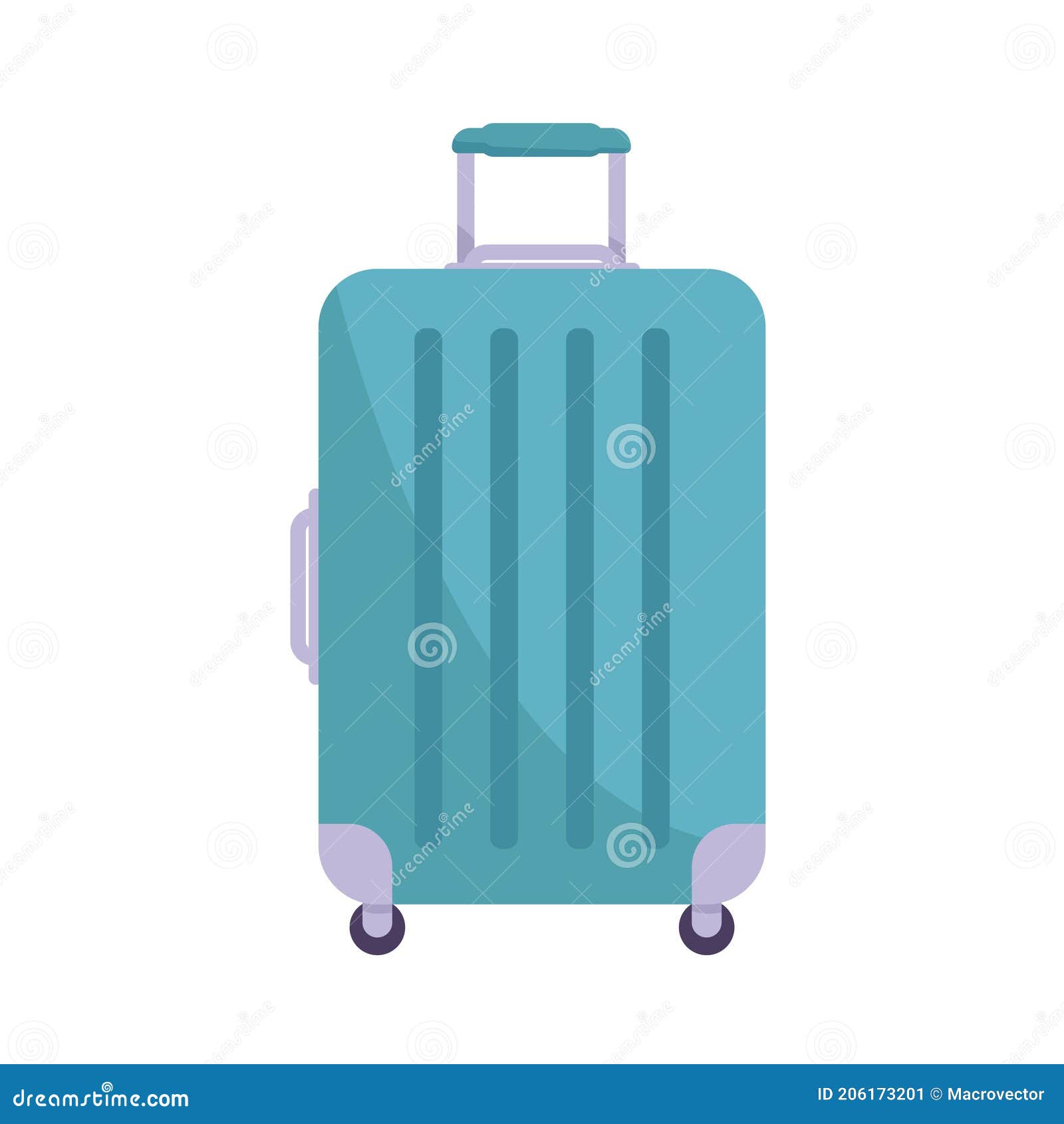 Trolley Bag Flat Illustration Stock Vector - Illustration of pack ...