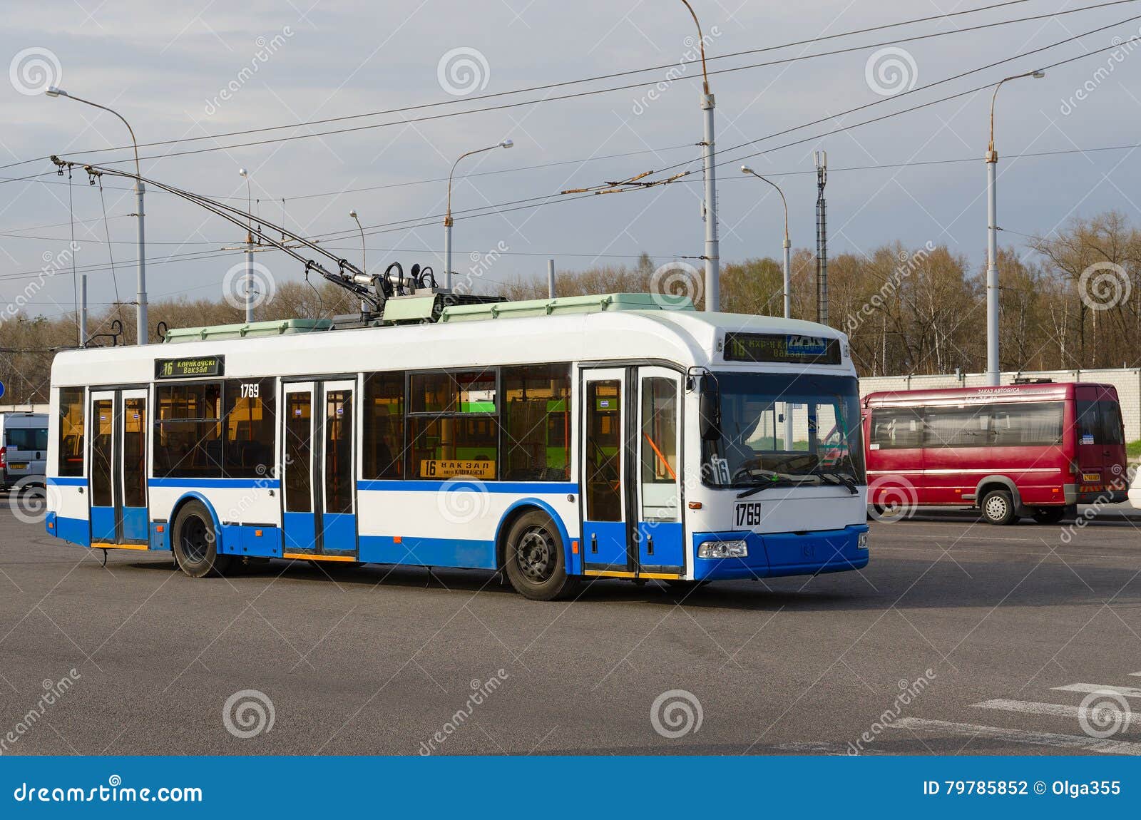 Trolley Bus and Taxis at Terminus, Gomel, Belarus Editorial Photography ...