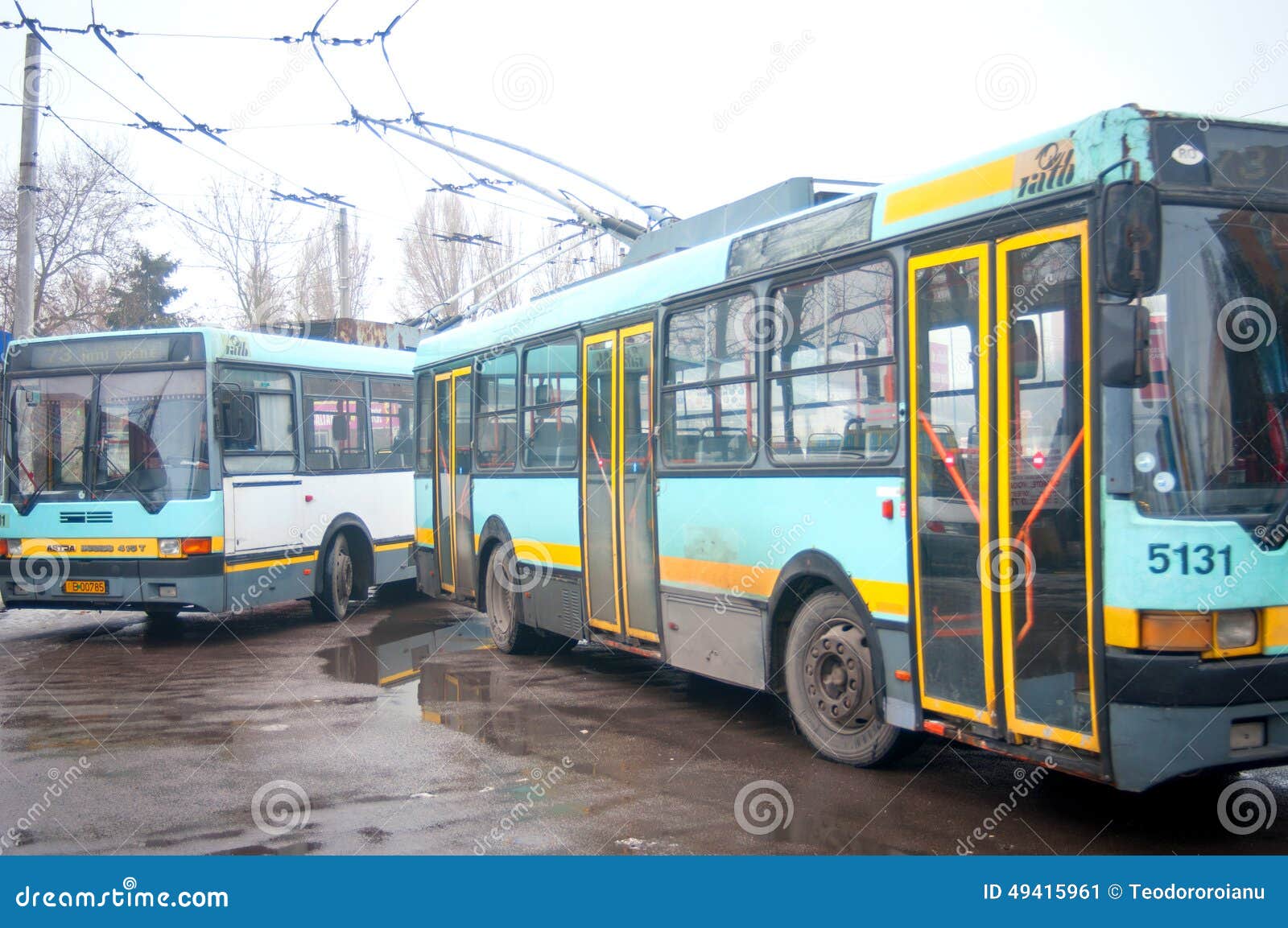 Trolley Buses And Taxis At Final Stop, Gomel, Belarus Editorial Photo ...