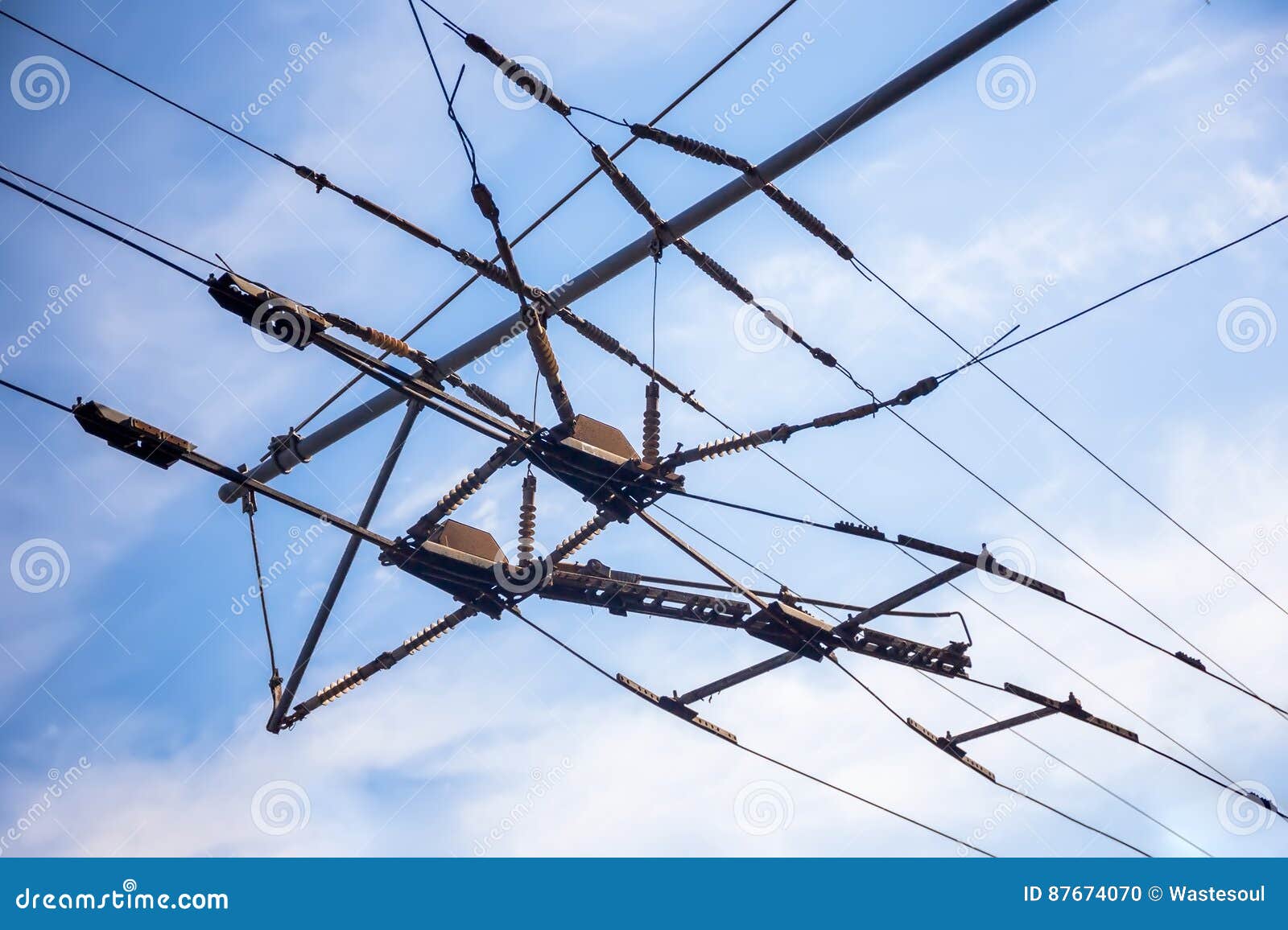 Trolley Cable Joint of Wires Stock Photo - Image of technology ...