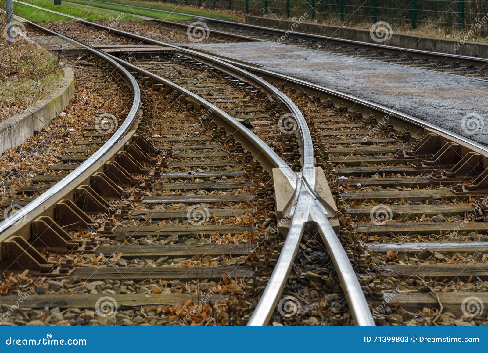 Trolley car line stock image. Image of railing, steel - 71399803