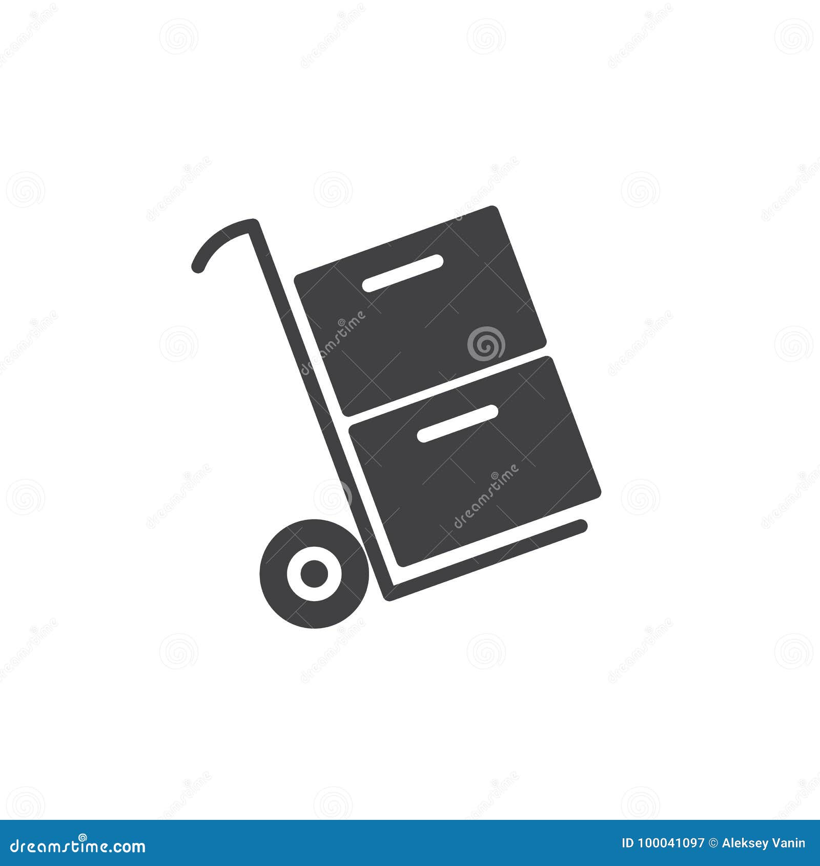 Trolley Carrying Boxes Icon Vector | CartoonDealer.com #100041097