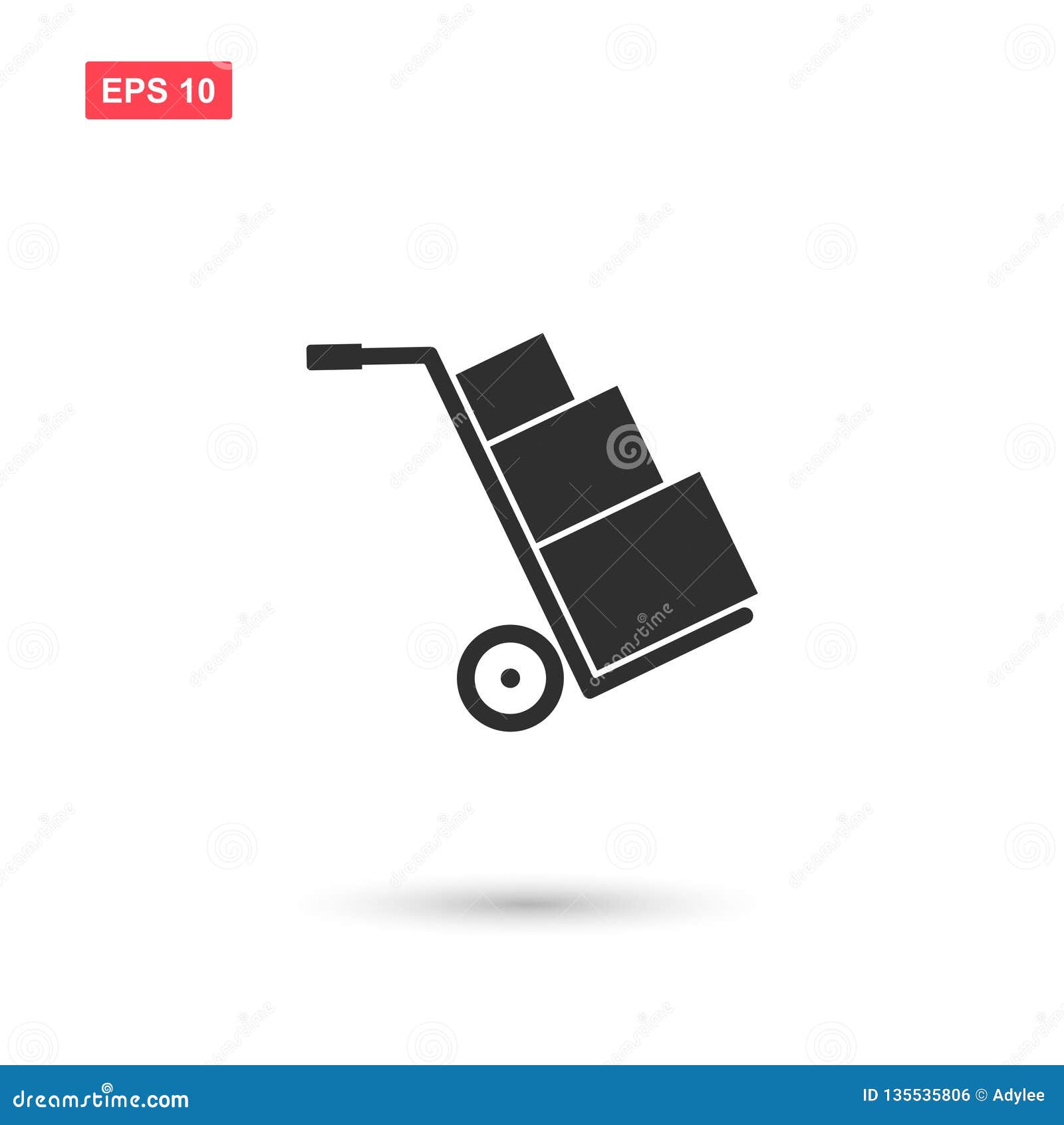 Trolley Carrying Boxes Icon Vector | CartoonDealer.com #100041097