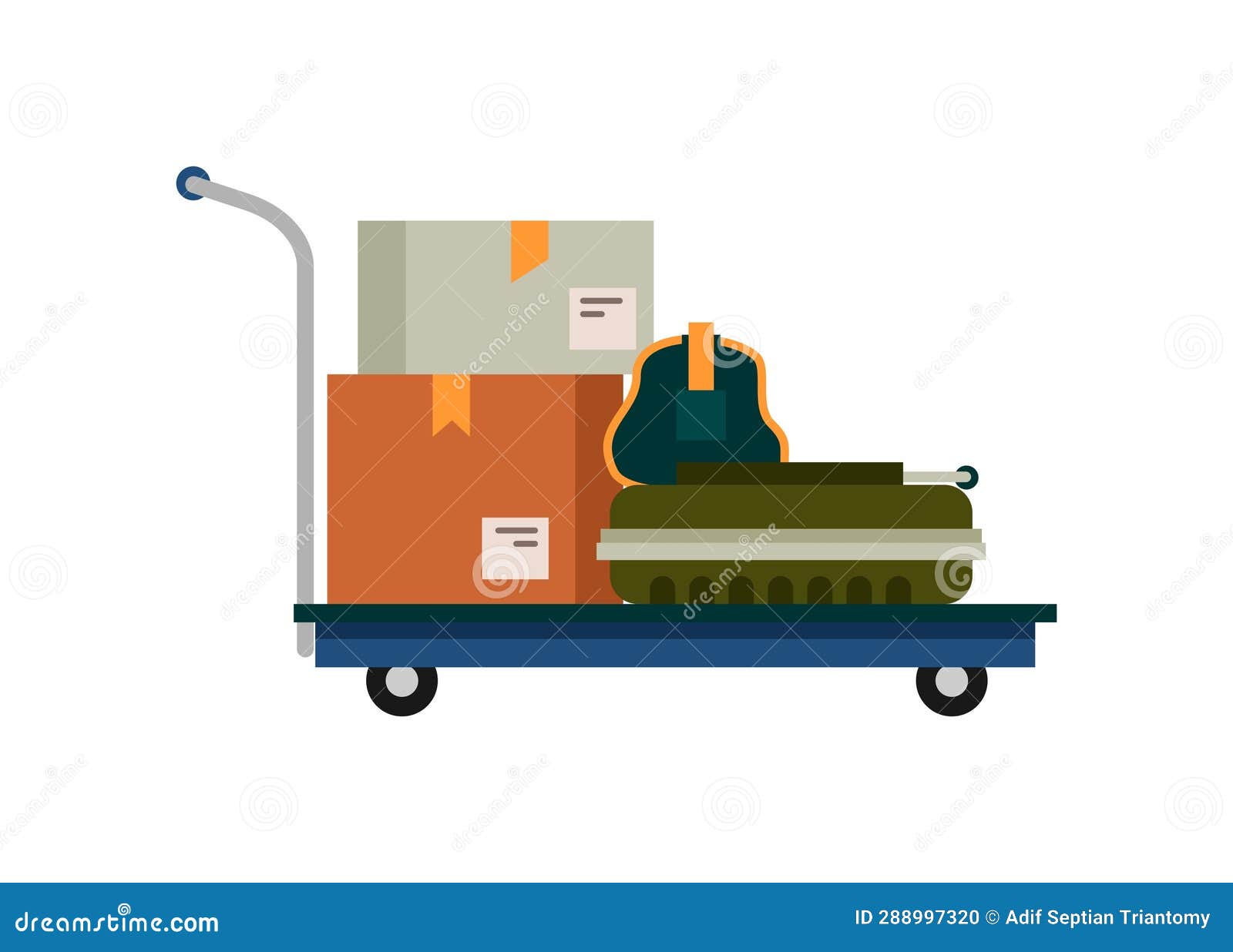 Trolley Carrying Goods. Simple Flat Illustration. Stock Illustration ...
