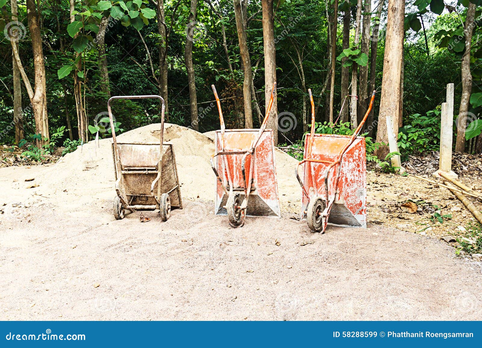 Trolley for Construction at Construction Site Stock Image - Image of ...