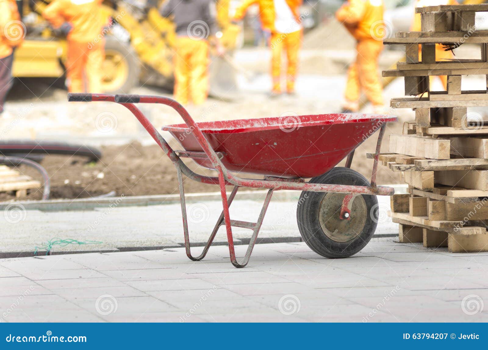 Trolley on Construction Site Stock Image - Image of civil, handcart ...