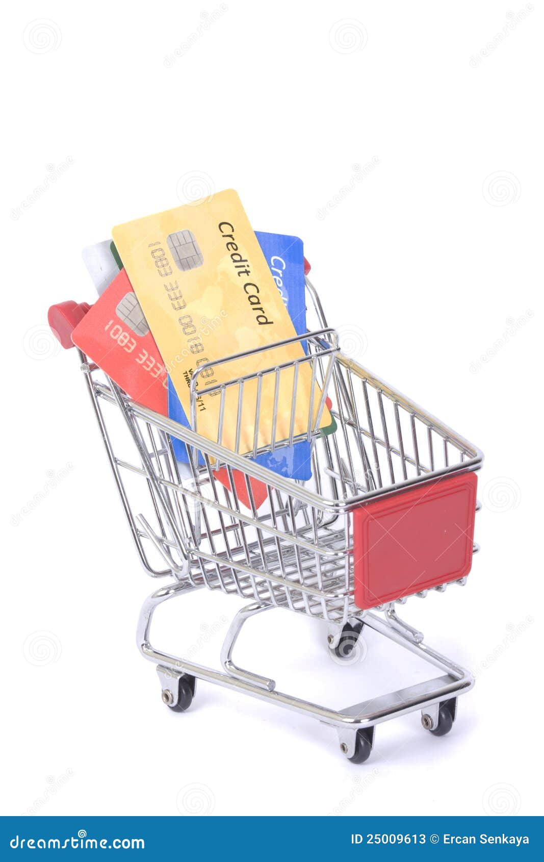 Trolley and credit cards stock image. Image of cash, debt - 25009613