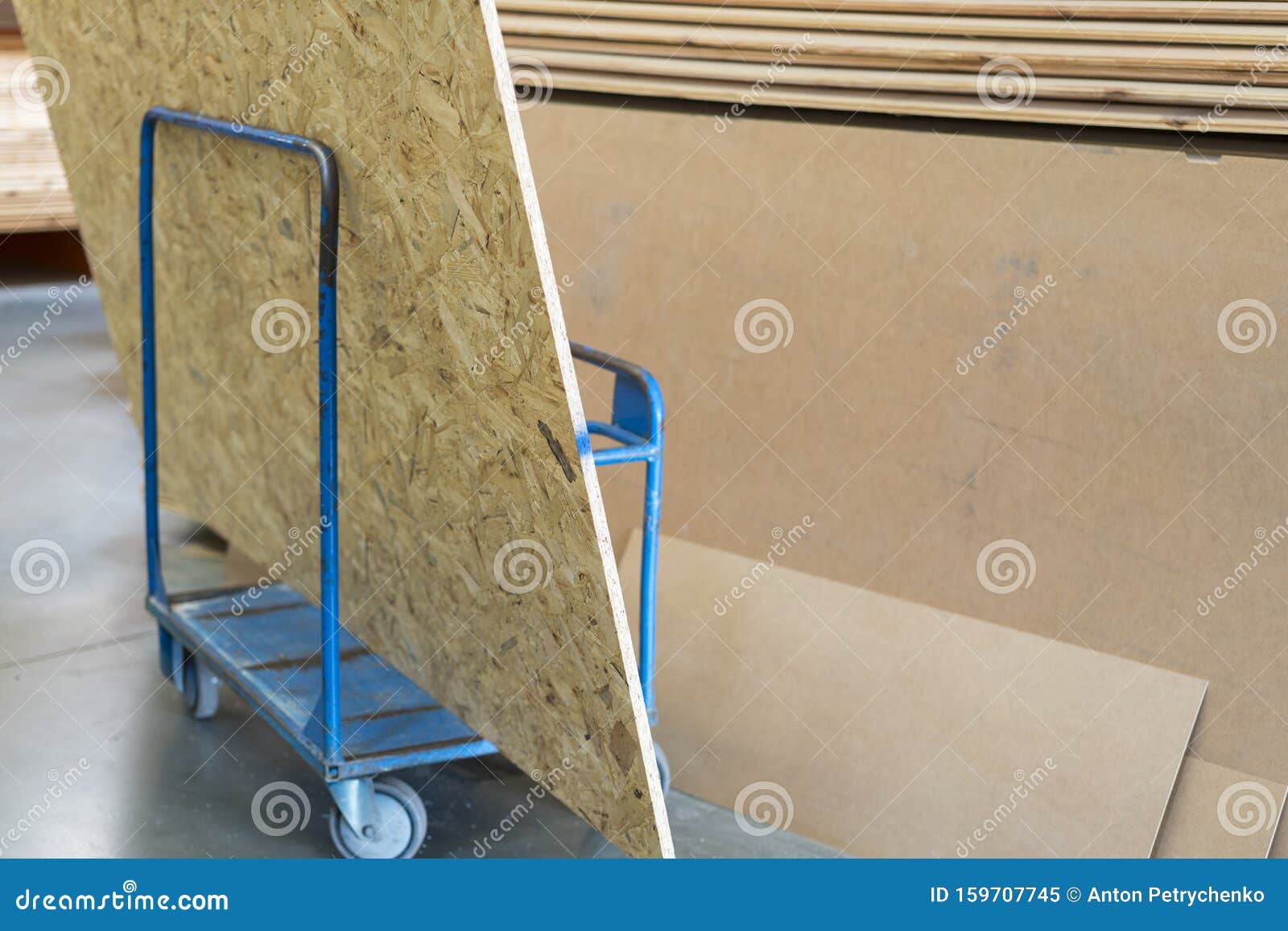 Trolley In A Hardware Store With Building Materials. Warehouse Large ...