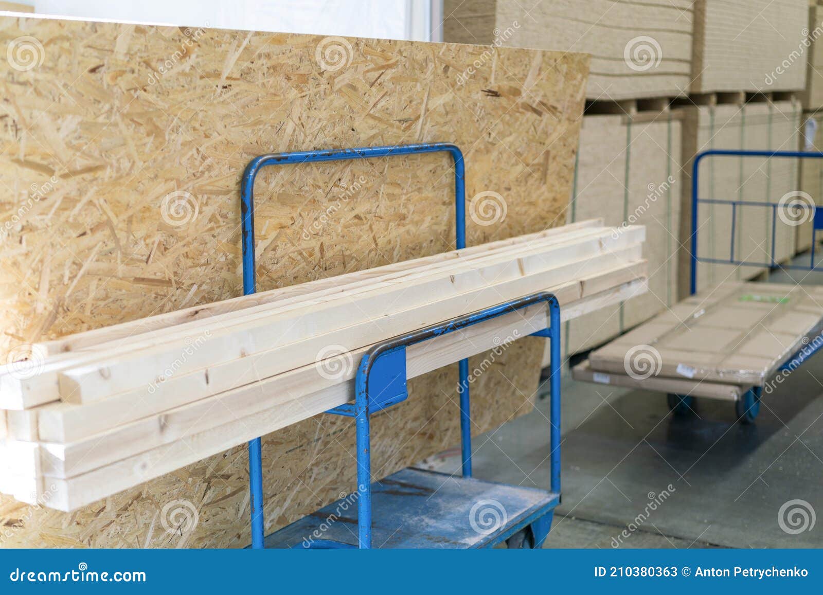 Trolley In A Hardware Store With Building Materials. Warehouse Large ...