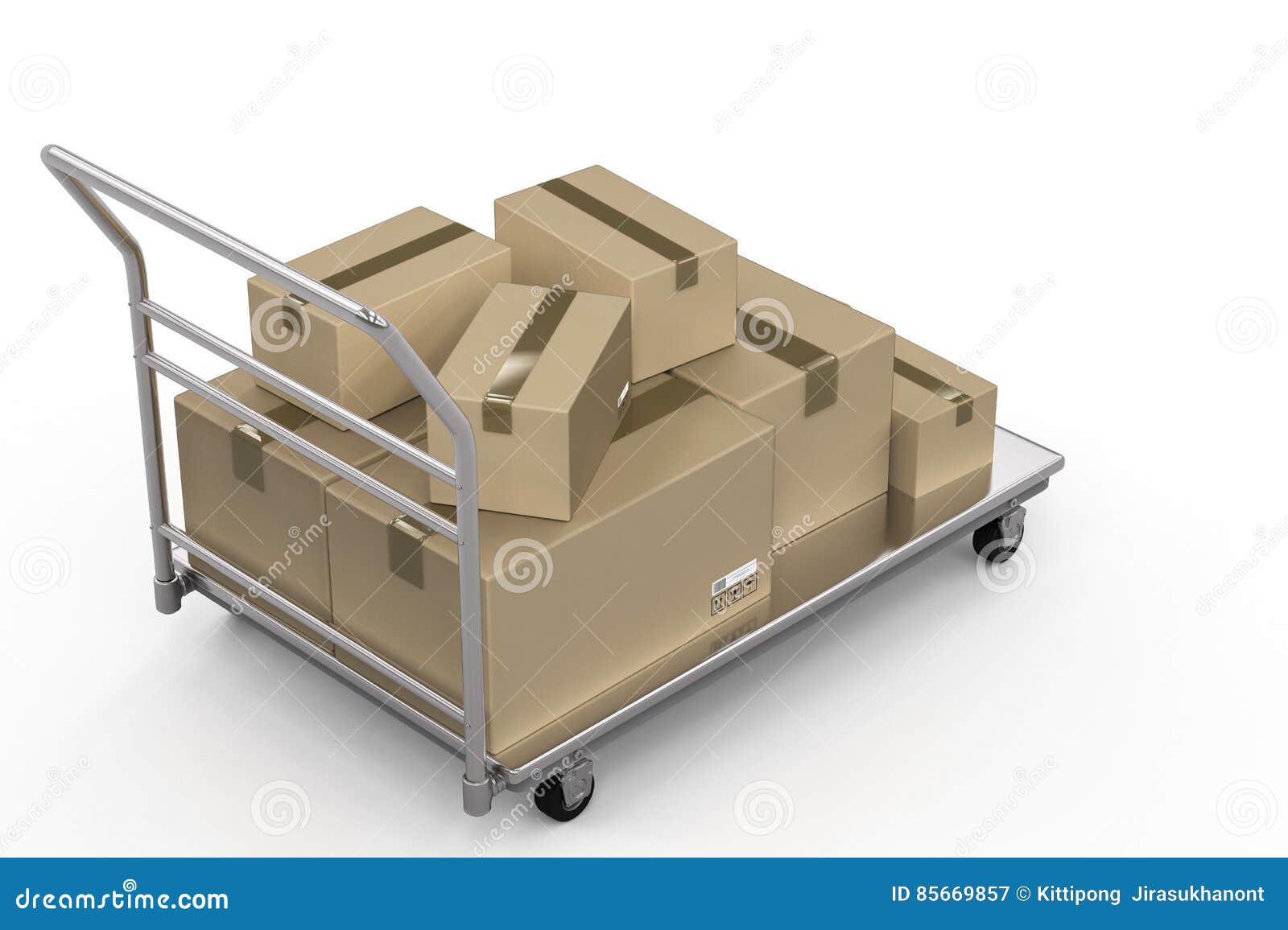 Trolley With Heap Of Storage Boxes Royalty-Free Stock Photo ...