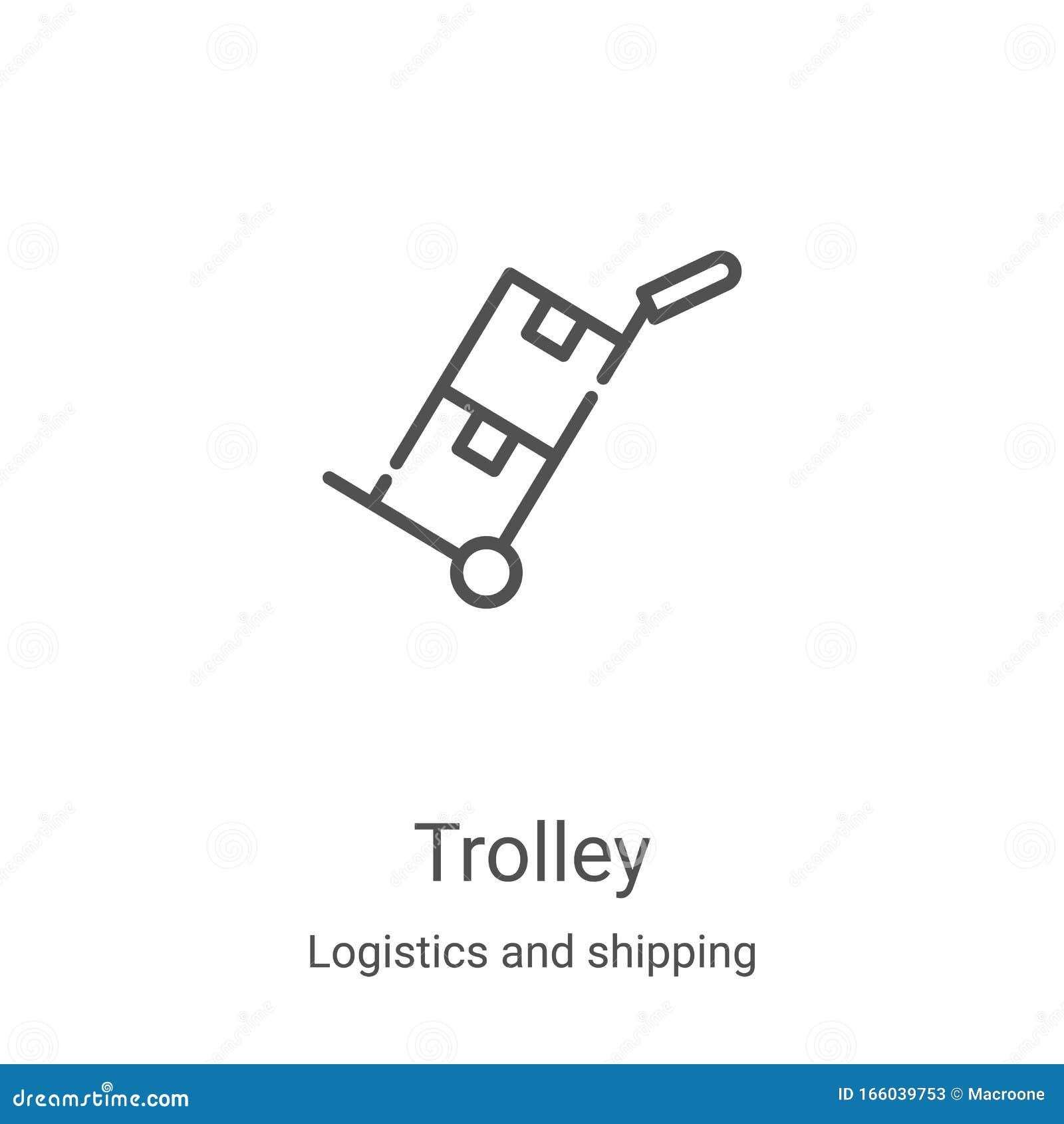 Trolley Icon Vector from Logistics and Shipping Collection. Thin Line ...