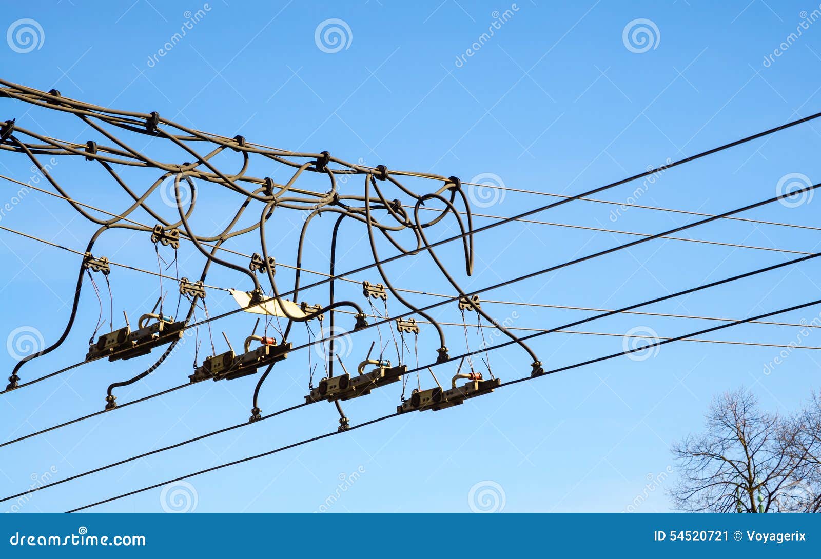 Trolley Overhead Line Wire Switch Stock Image - Image of cable, line ...
