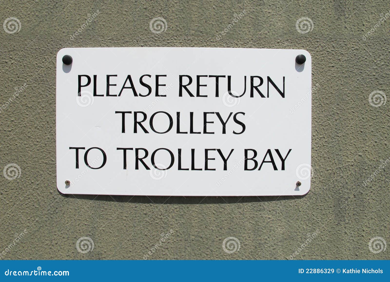 Trolley Return Sign stock image. Image of metal, action - 22886329